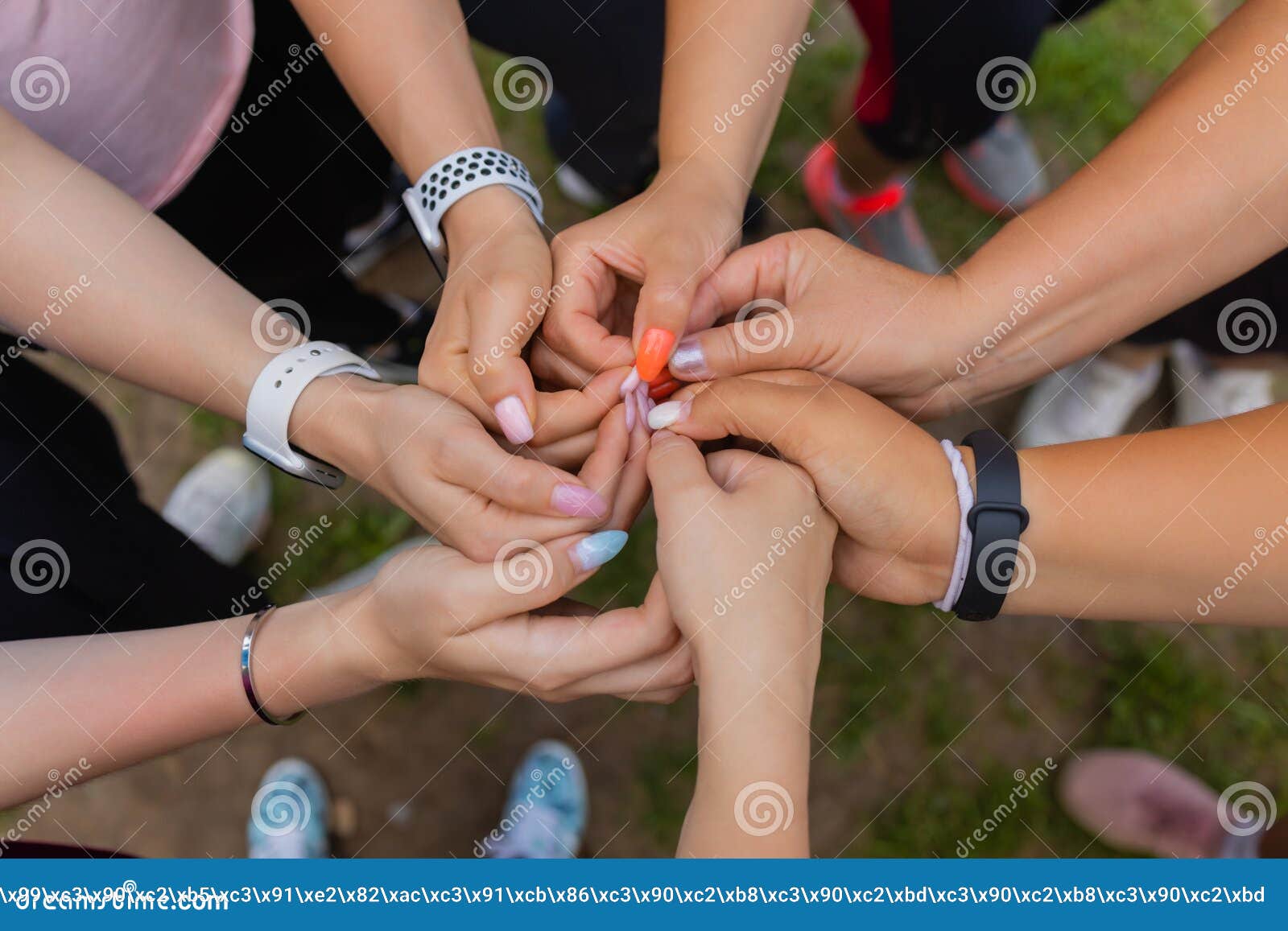Group of People Supporting Each Others. Concept about Team Work and ...