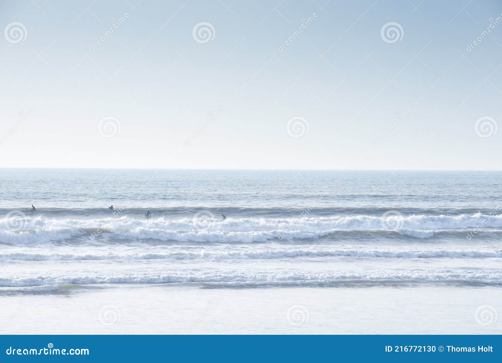 Group of People are Surfing and Catching Waves in the Ocean Stock Photo ...