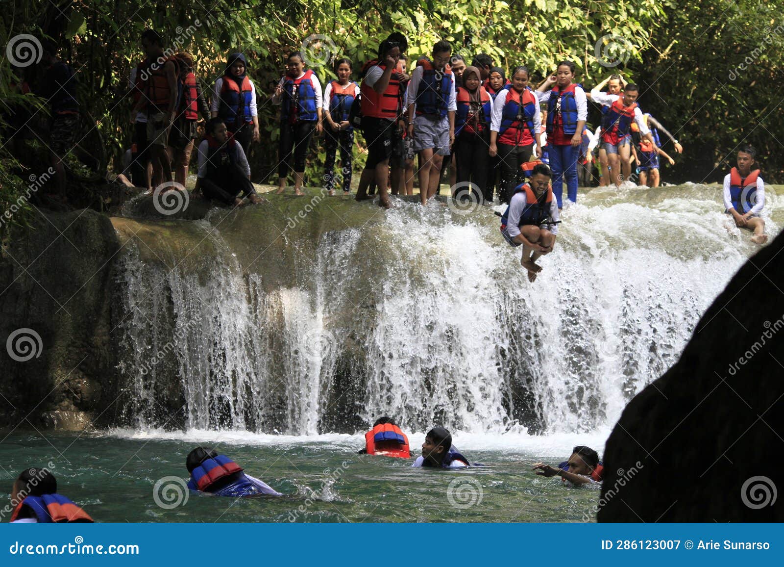 A Group of People Swimming in the Citumang River Editorial Photography ...
