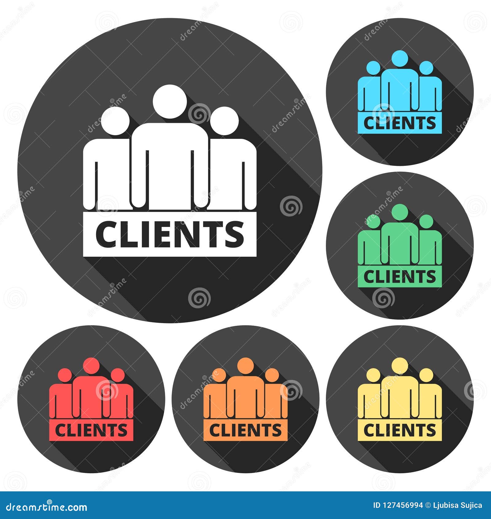 Group of People Symbol, Clients Sign Icon Stock Illustration ...