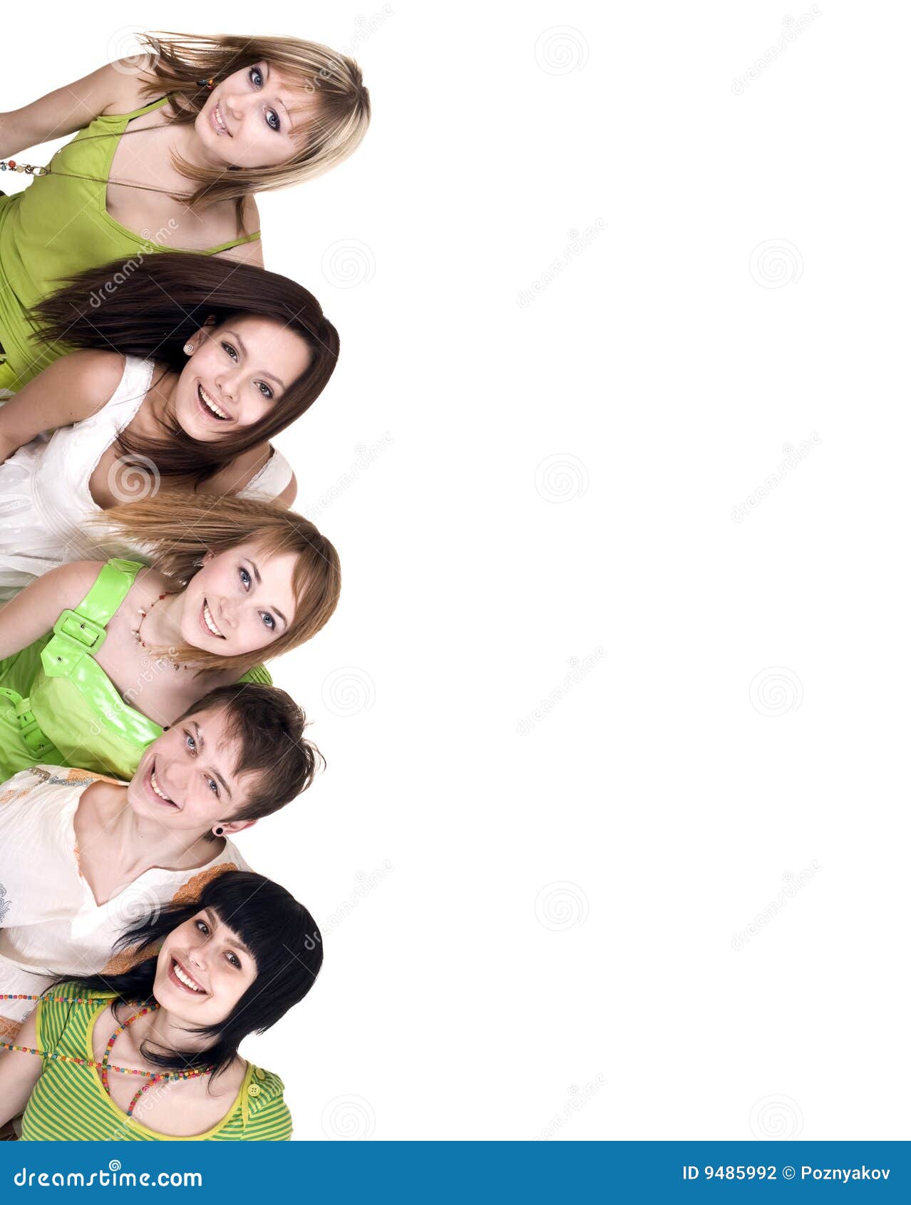 Group of People Take Banner Stock Photo - Image of crowd, girl: 9485992