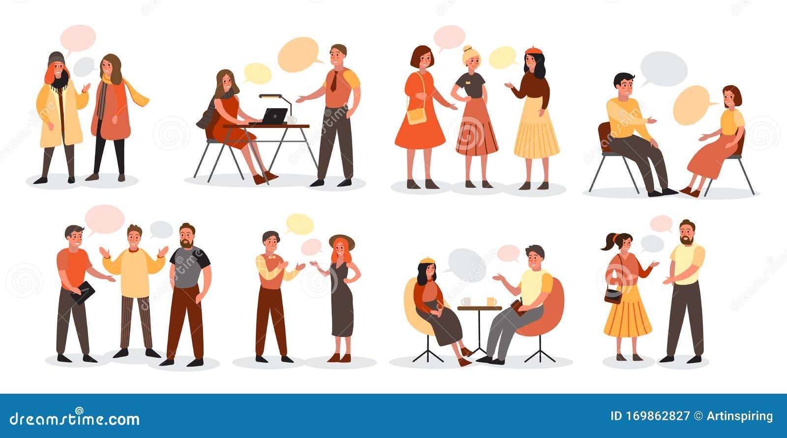 Group of People Talk To Each Other Using Bubble Speech Set. Stock ... Group of People Talk To Each Other Using Bubble Speech Set. Stock ...