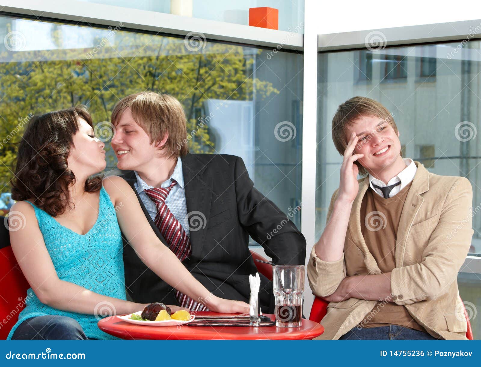 Group of People Talking in Cafe. Stock Photo - Image of female ...
