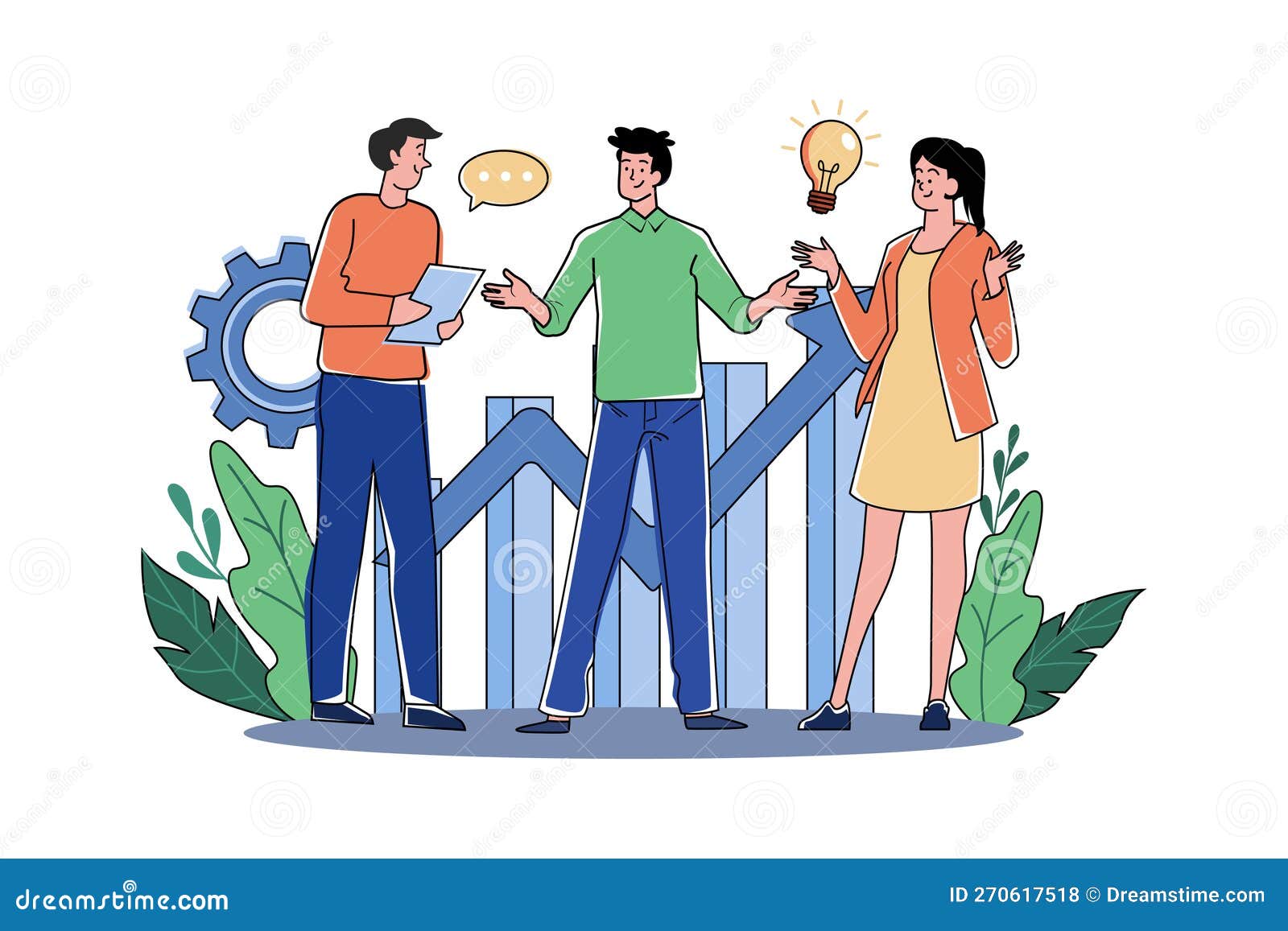 A Group of People in a Team are Doing Work Stock Vector - Illustration ...