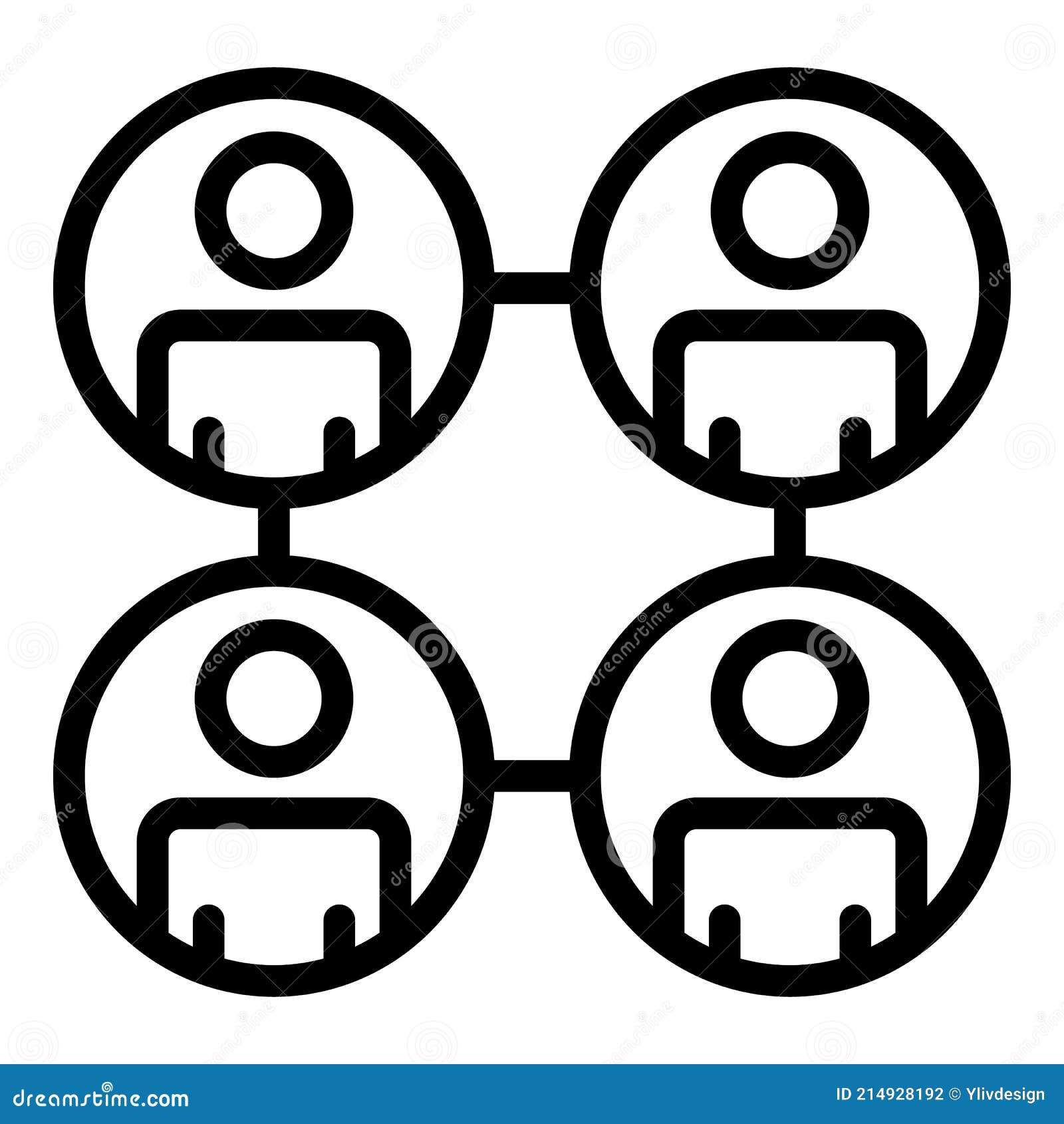 Group People Team Icon, Outline Style Stock Vector - Illustration of ...