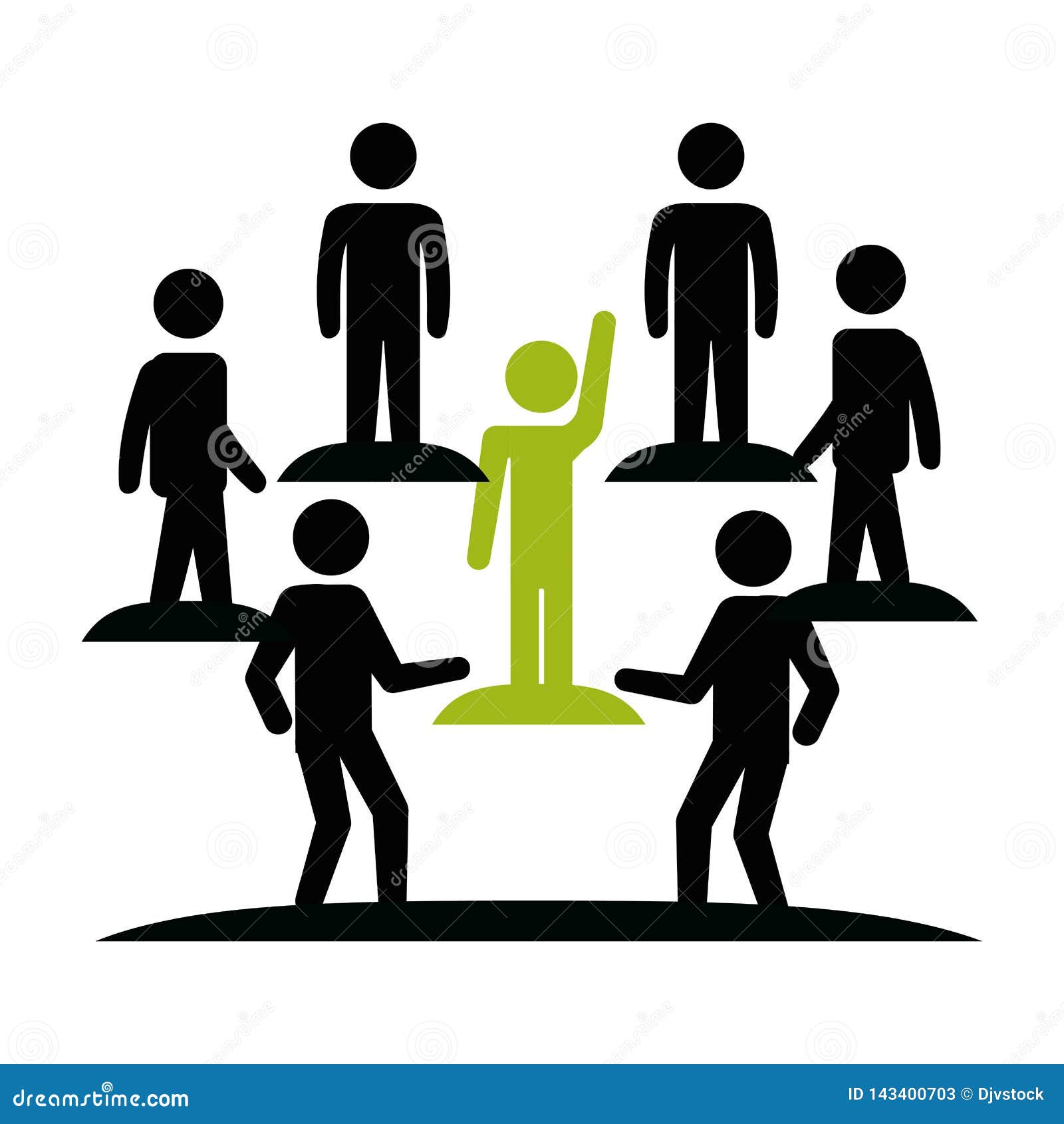 Group Of People Teamwork Silhouette Stock Illustration | CartoonDealer ...