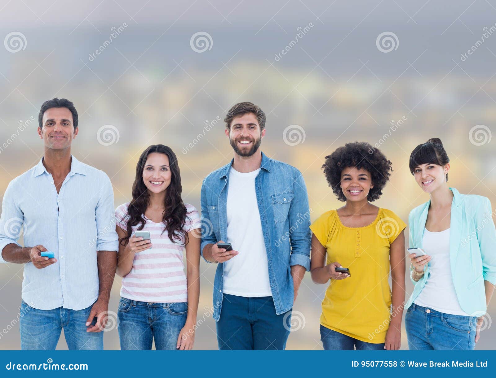 Group of People Texting in City Stock Photo - Image of life, crowded ...