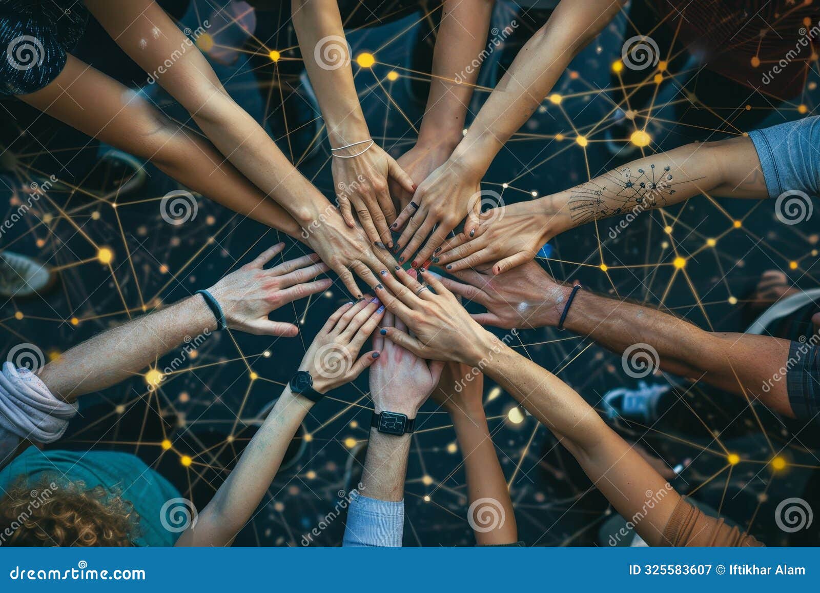 A Group of People with Their Hands Together, Symbolizing Unity and ...