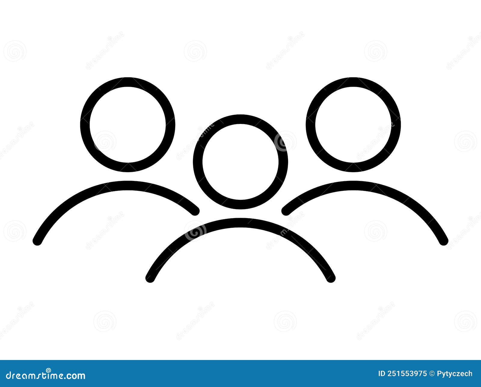 Group of 3 People Thin Line Icon Stock Vector - Illustration of website ...