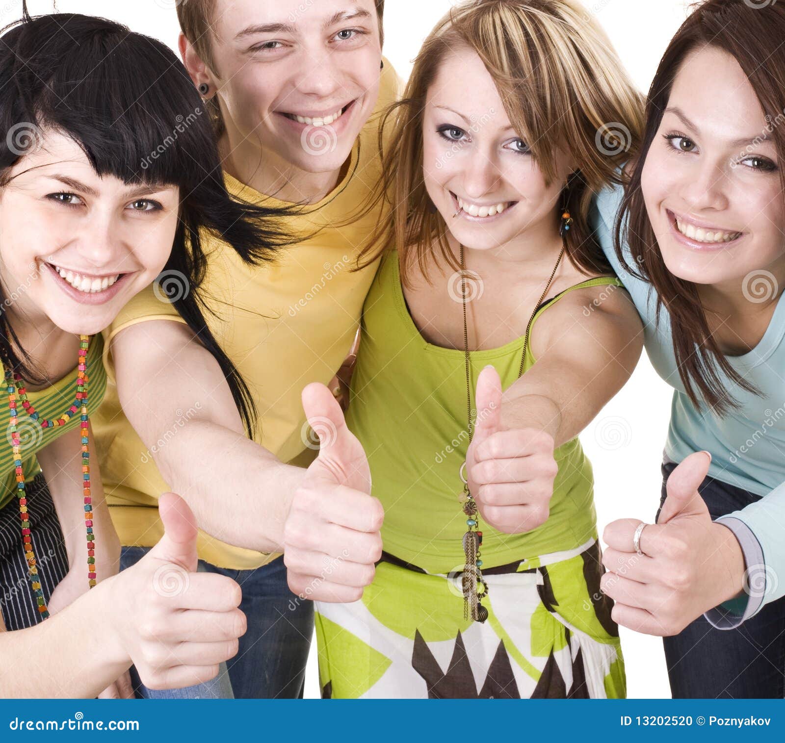 Group of People Throwing Out Thumbs Super. Stock Photo - Image of ...