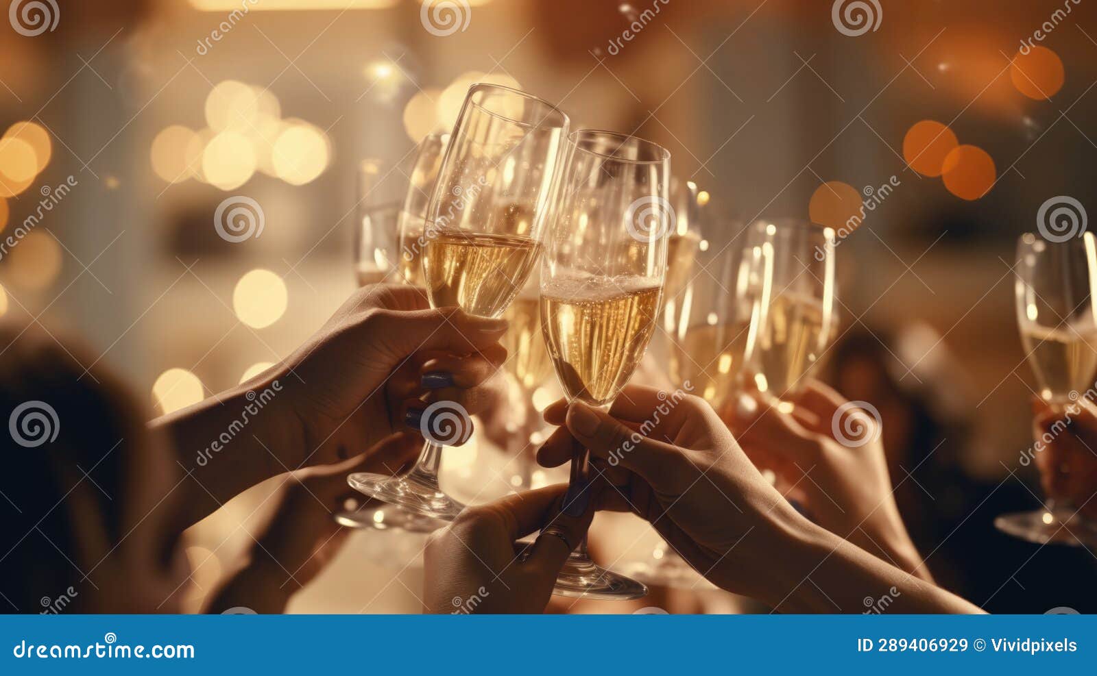 Group of People Toasting with Glasses of Champagne Stock Illustration ...
