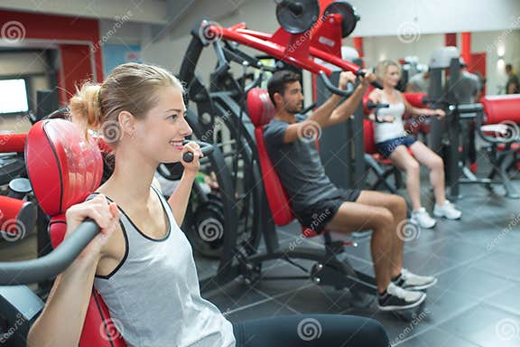 Group People Training in Gym Stock Image - Image of beautiful, exercise ...