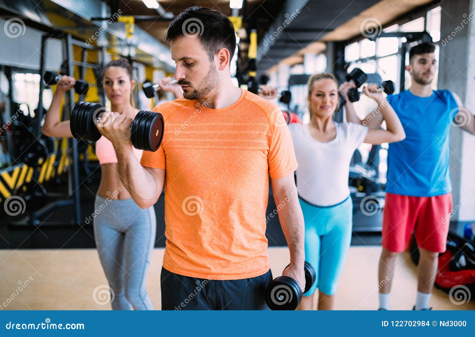 Group of People Training in Gym Stock Photo - Image of athletic, indoor ...