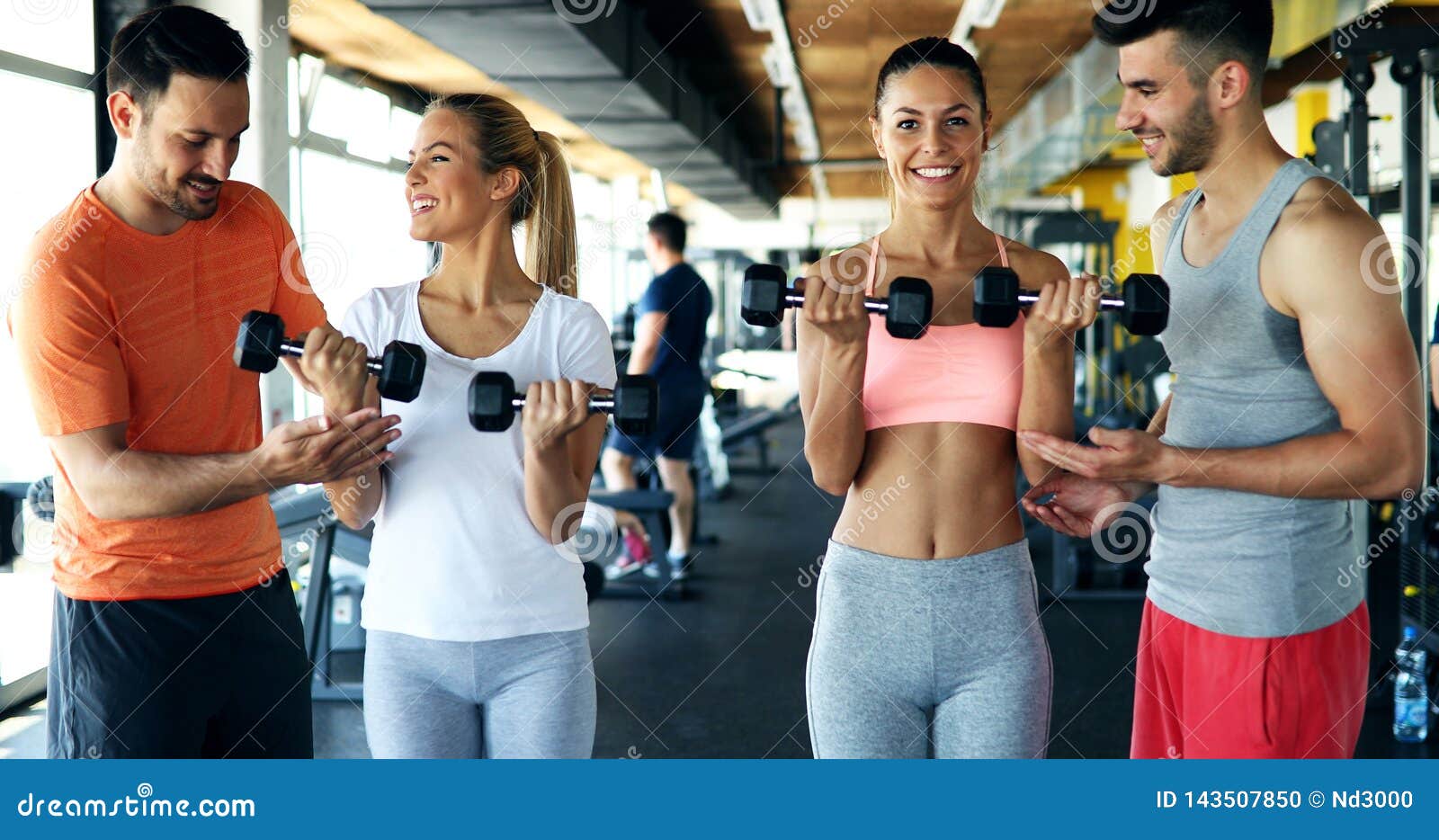 Group of People Training in Gym Stock Photo - Image of female ...