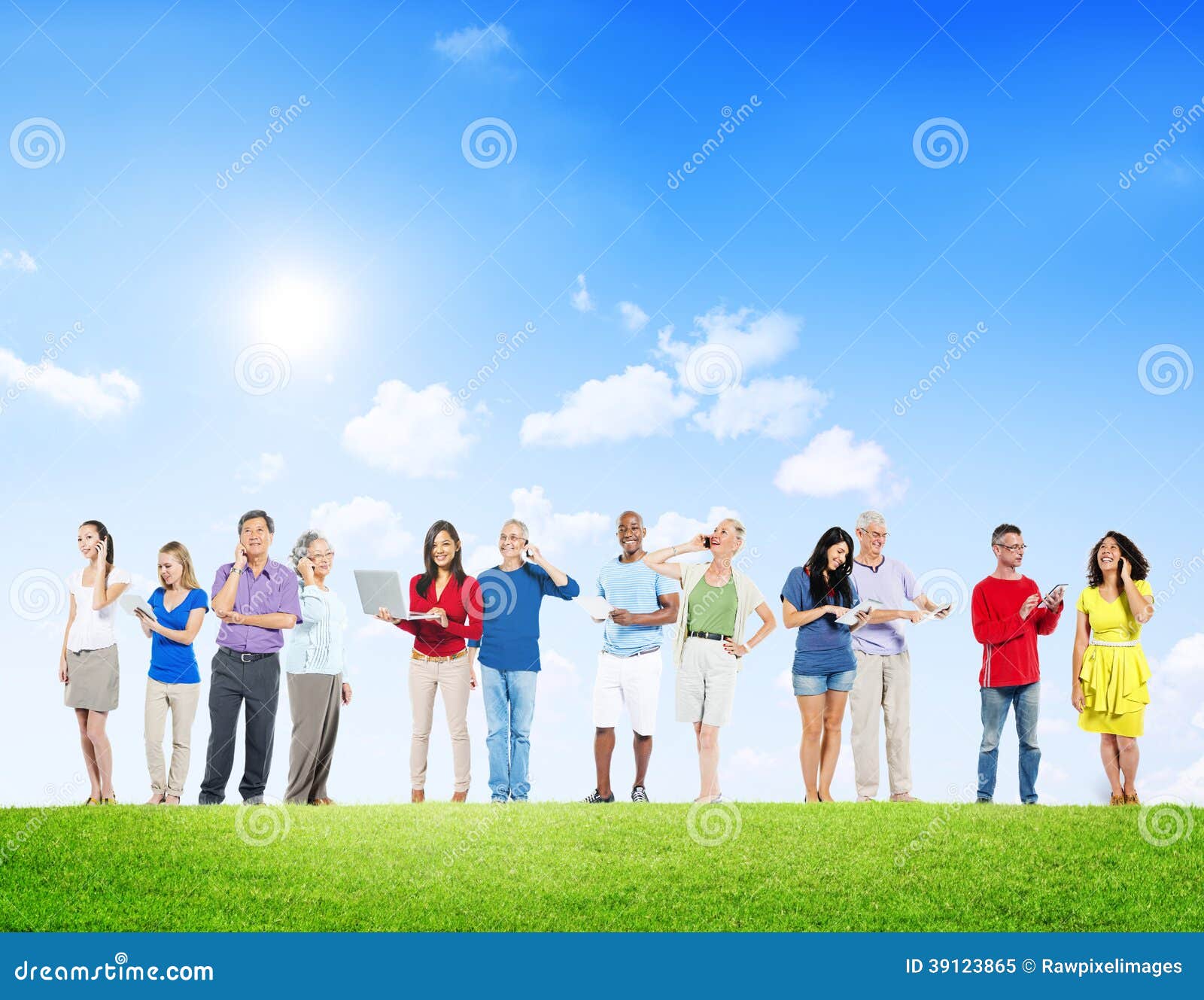 Group of People Using Communication Devices Stock Image - Image of ...