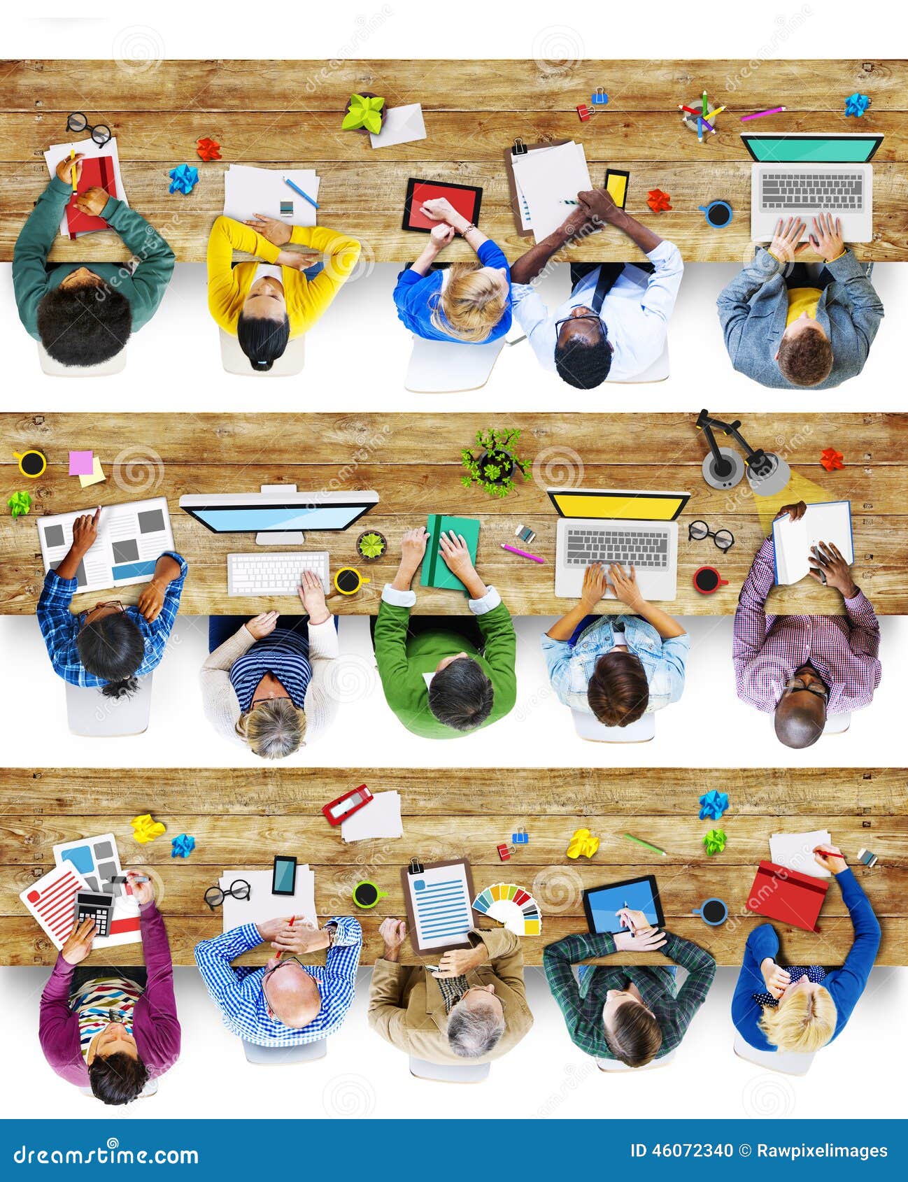 Group of People Using Digital Devices Photo Illustration Stock Photo ...