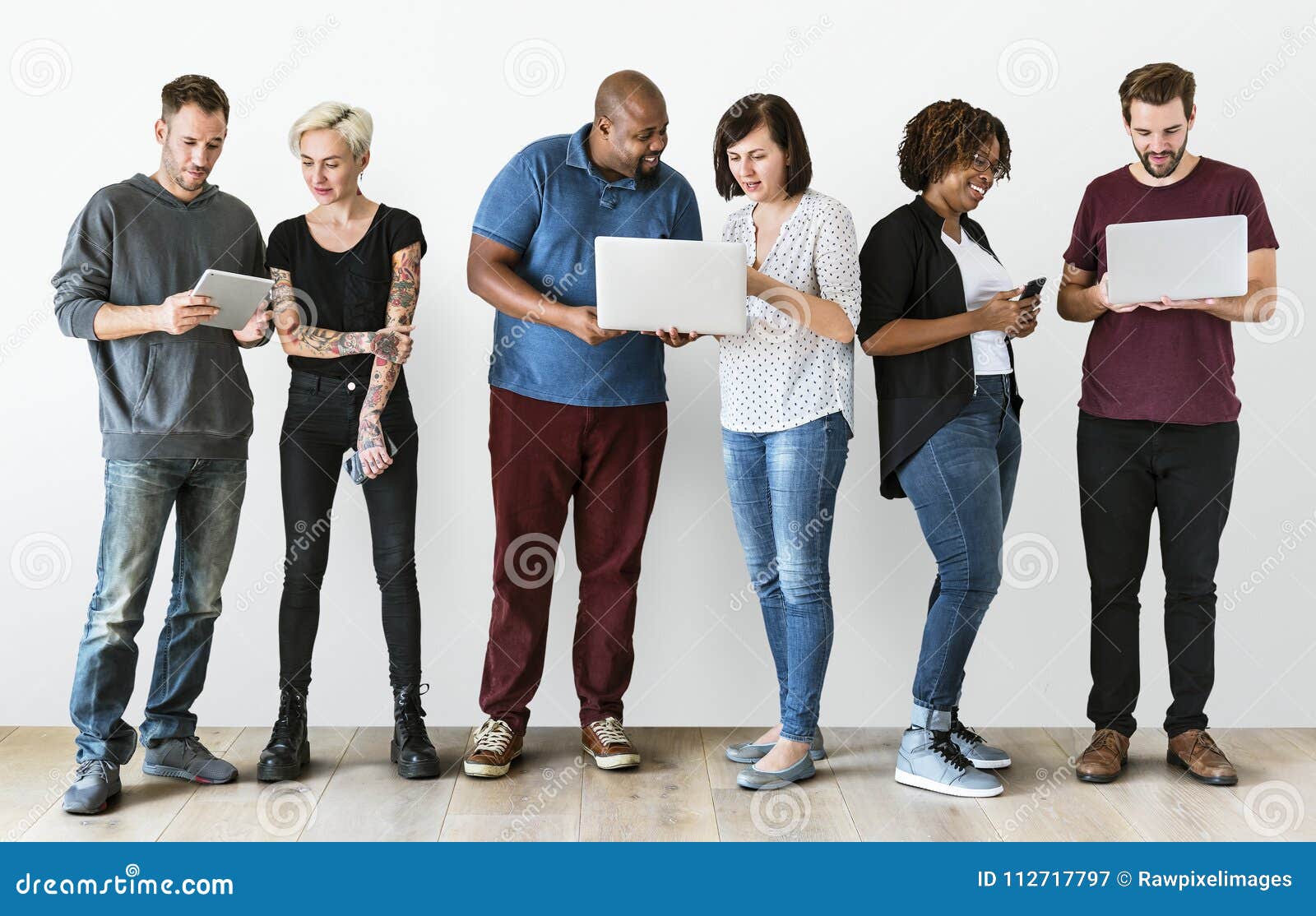 Group of People Using Electronics Device Stock Image - Image of ...