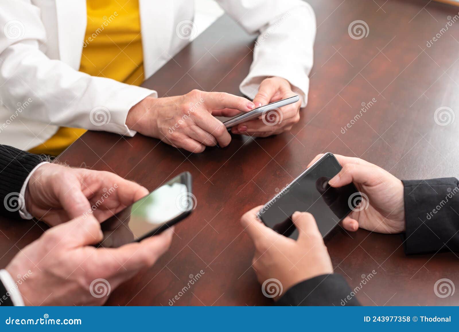 Group of People Using and Looking at Mobile Phone Stock Photo - Image ...