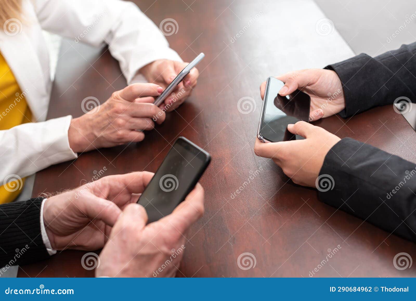 Group of People Using and Looking at Mobile Phone Stock Photo - Image ...