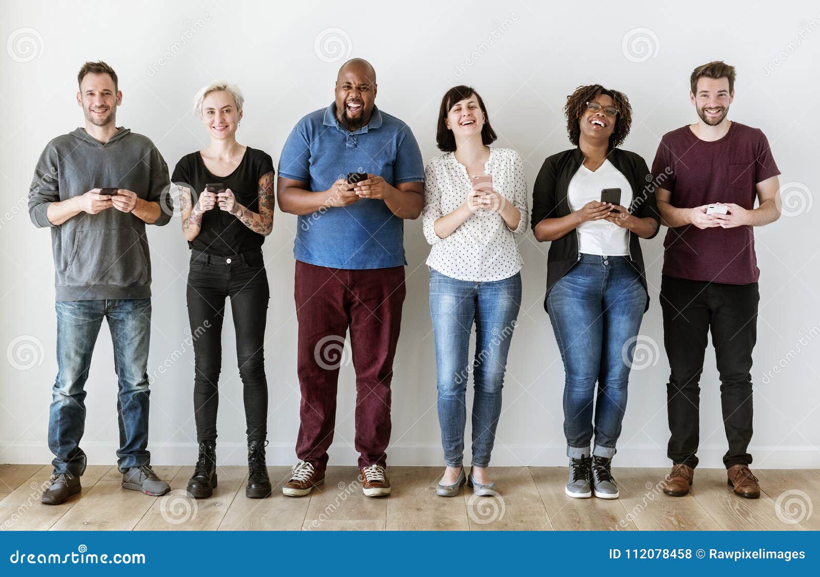 Group of People Using Mobile Phone Stock Photo - Image of device ...