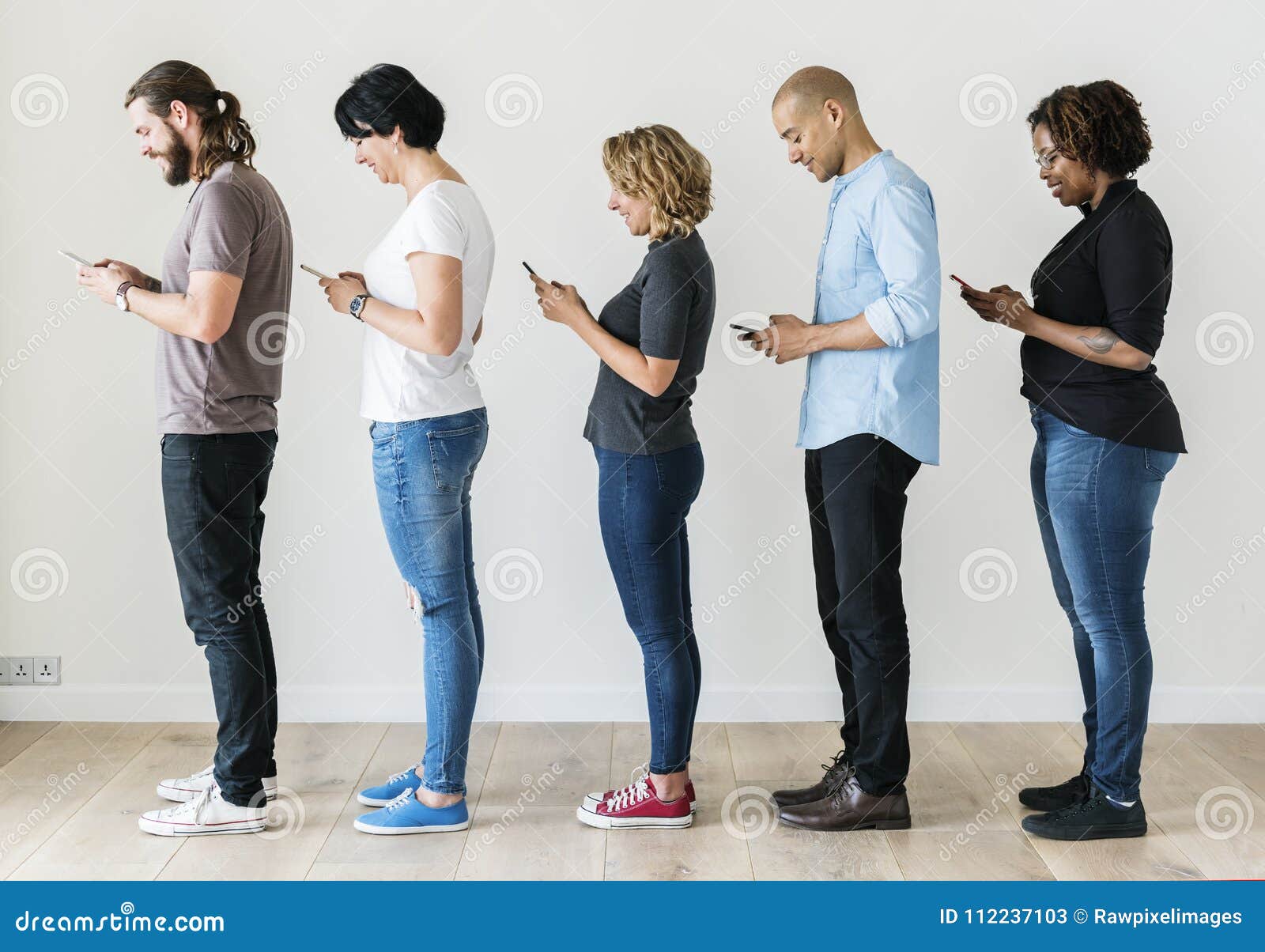 Group of People Using Mobile Phone Stock Image - Image of internet ...
