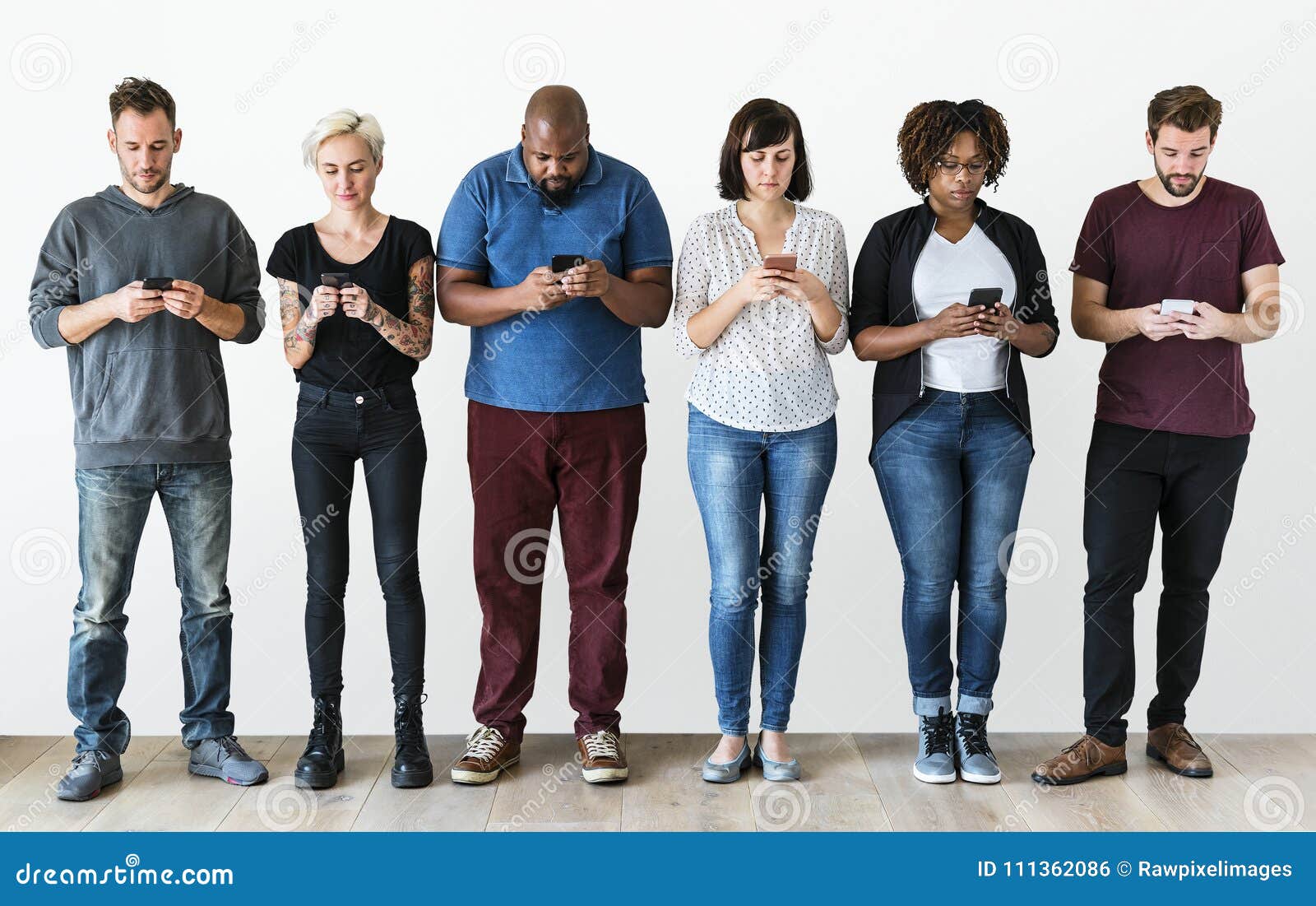 Group of People Using Mobile Phone Stock Photo - Image of american ...