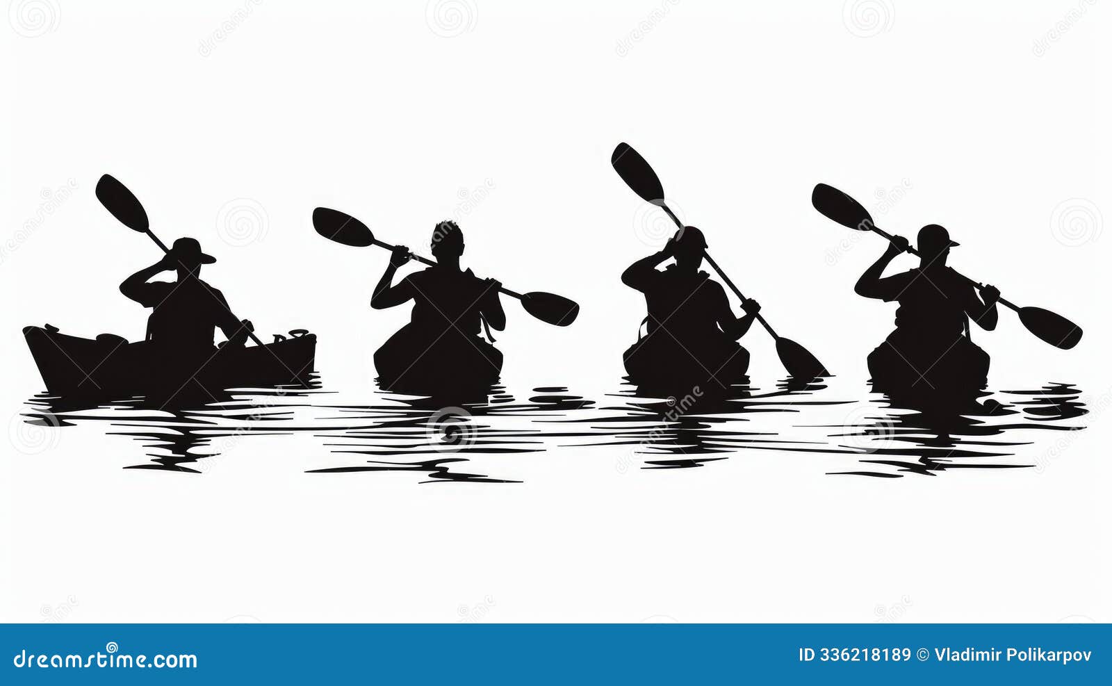 A Group of People Using Paddles To Propel Their Boat through Calm ...