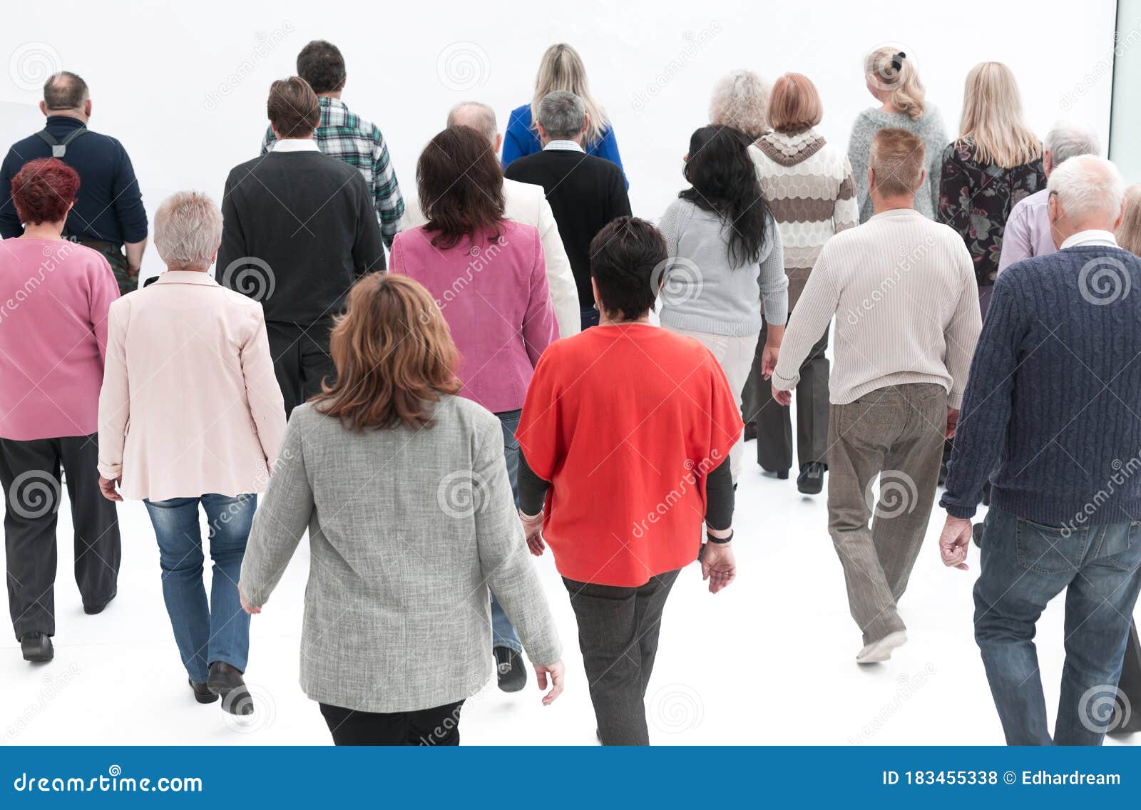 Group of People Walking Back Rear View Stock Photo - Image of male ...