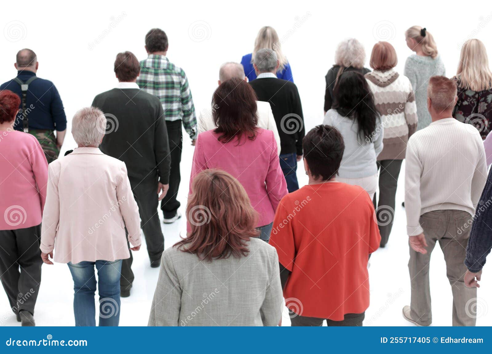 Group of People Walking Back Rear View Stock Image - Image of view ...
