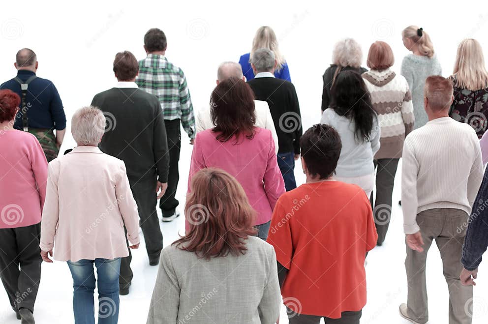 Group of People Walking Back Rear View Stock Image - Image of view ...