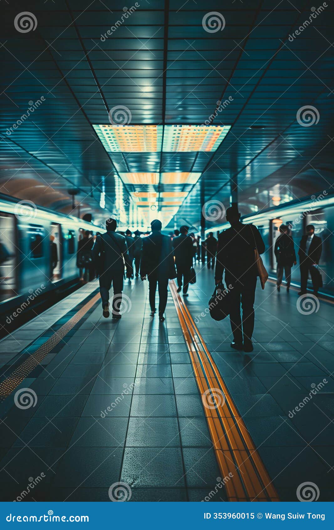 Crowd of Individuals Walking Directionally on an Underground Train ...
