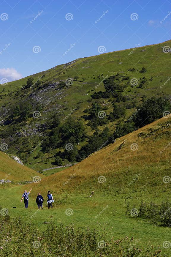 Group of People Walking in Hills Stock Photo - Image of national ...