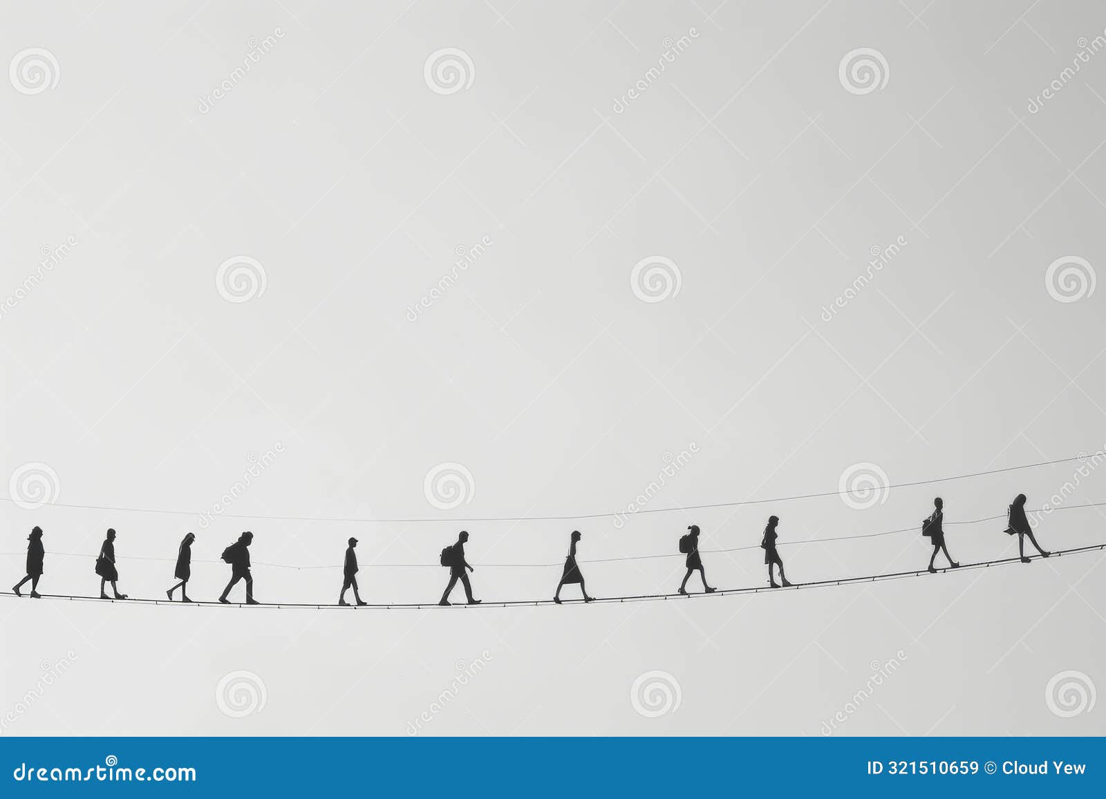 A Group of People Walking in a Line Stock Illustration - Illustration ...