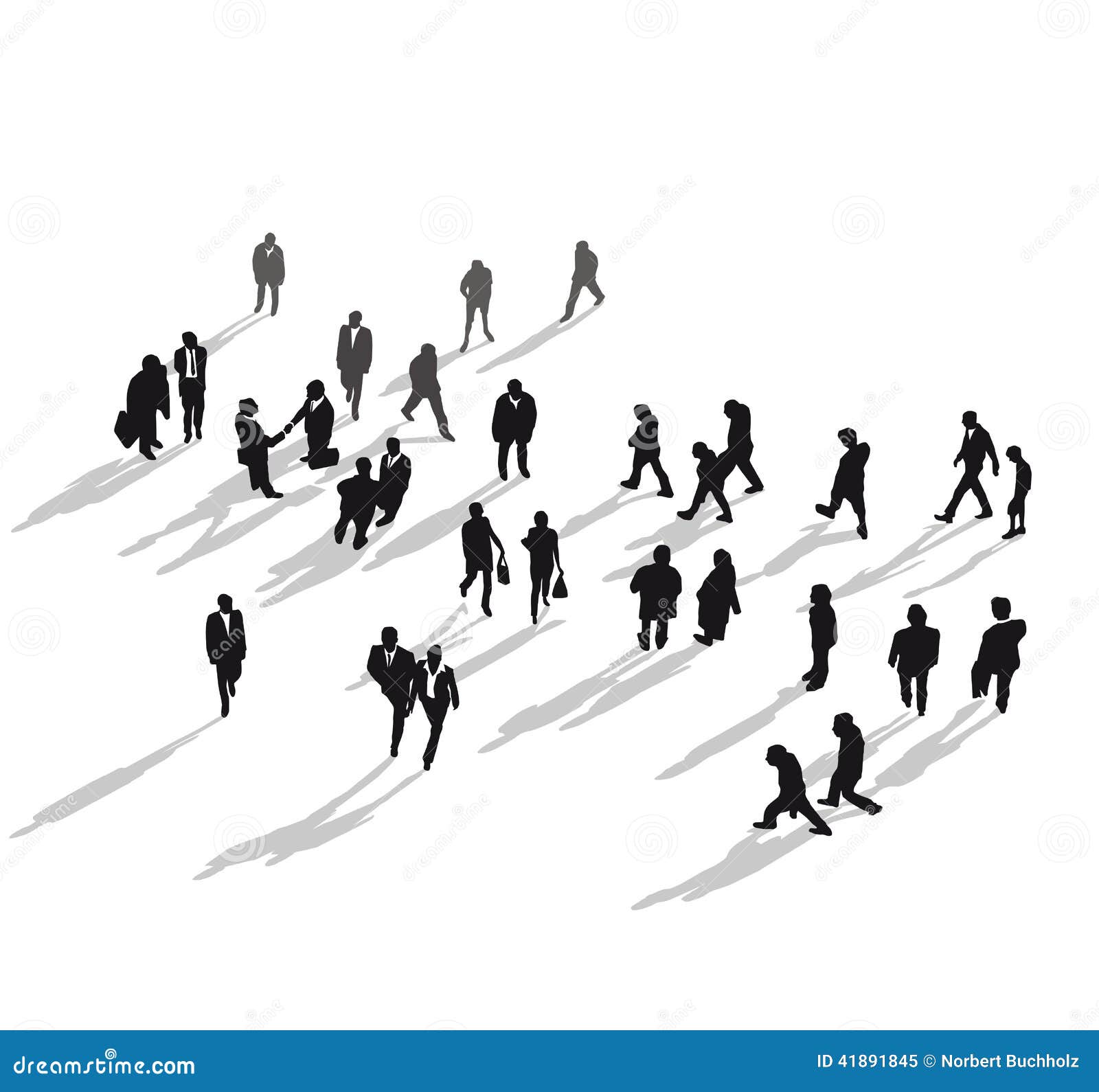 Group Of People Walking Stock Vector - Image: 41891845