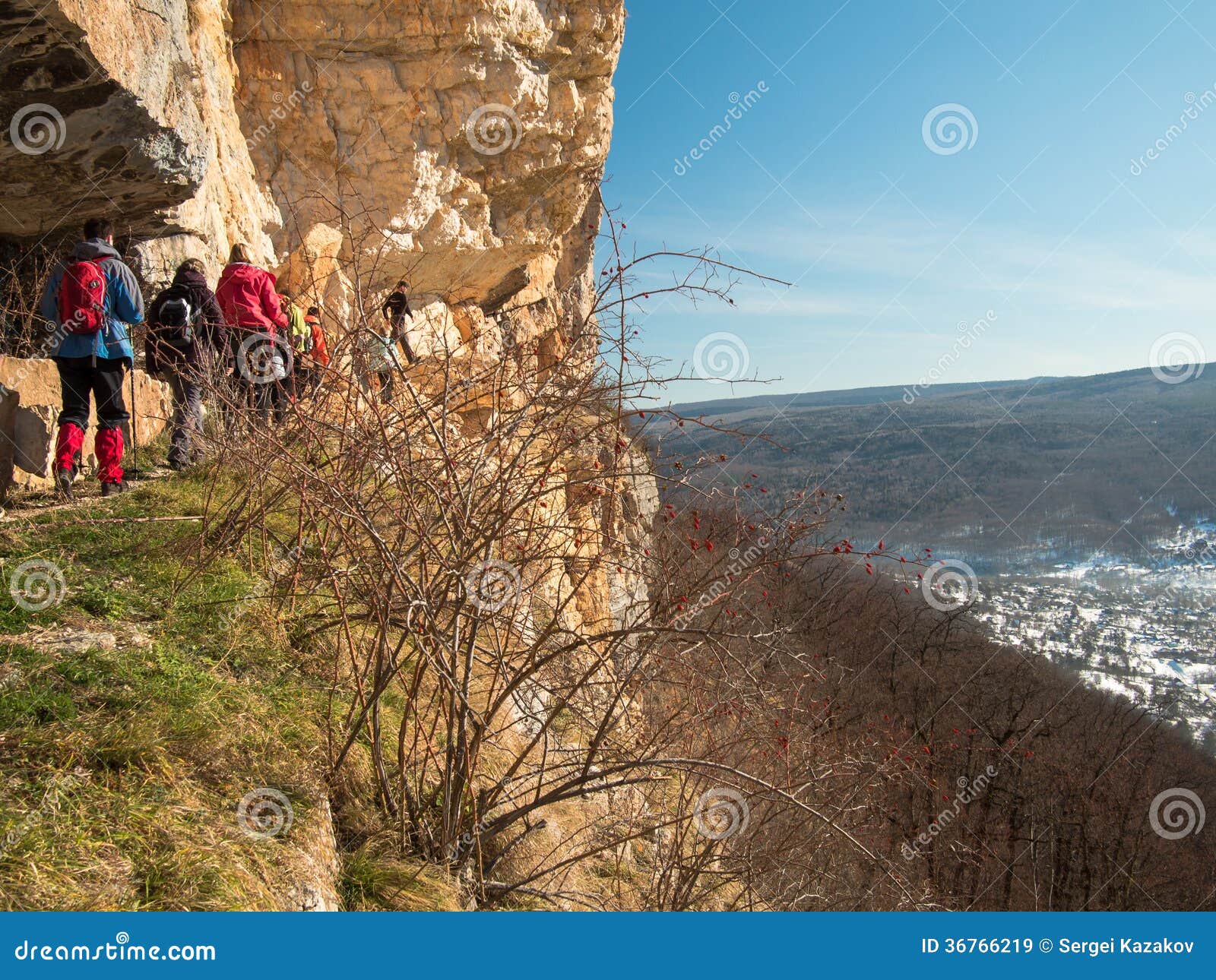 Group of People Walking beside the Precipice Editorial Stock Image ...