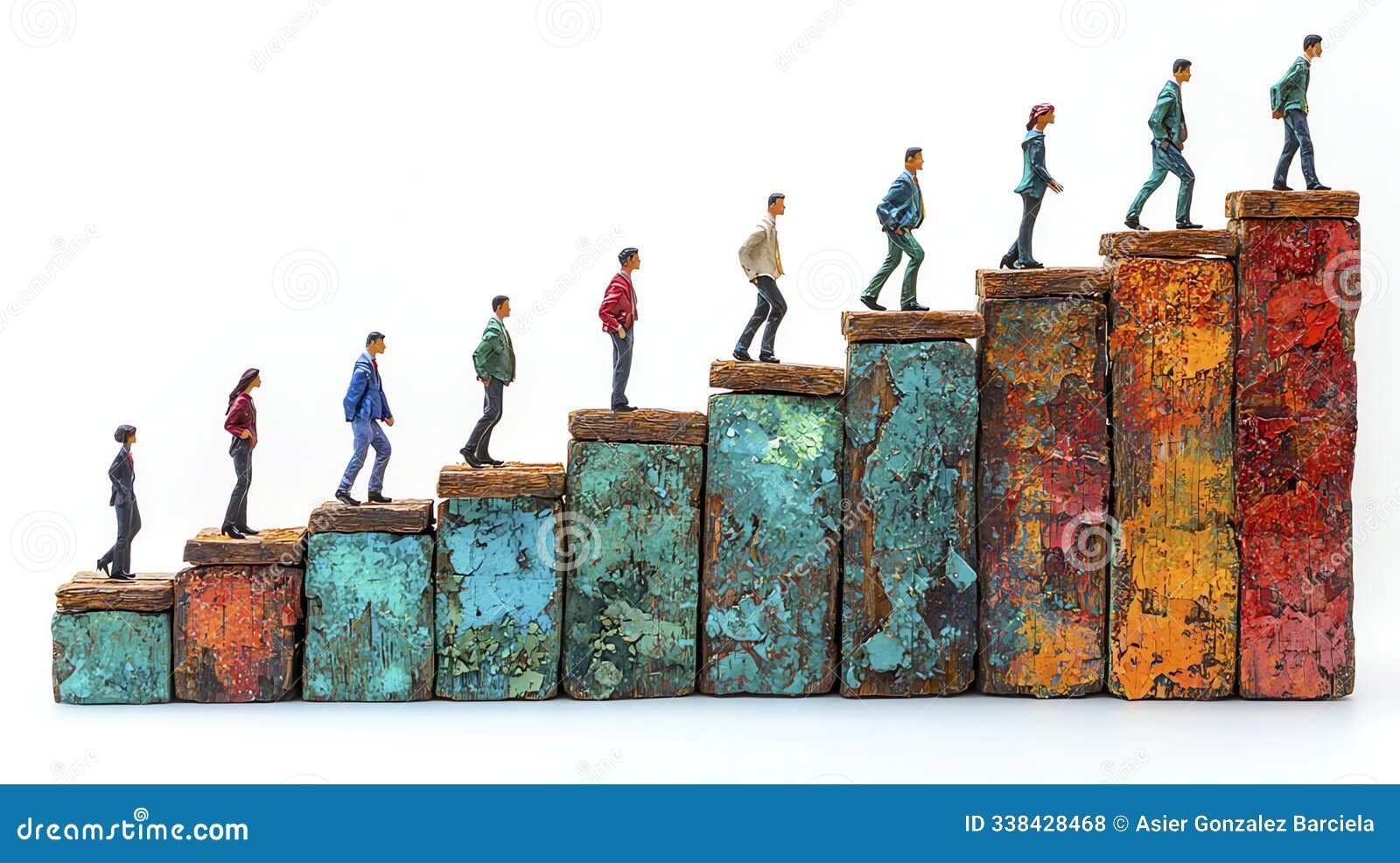 A Group of People are Walking Up a Series of Steps Stock Photo - Image ...
