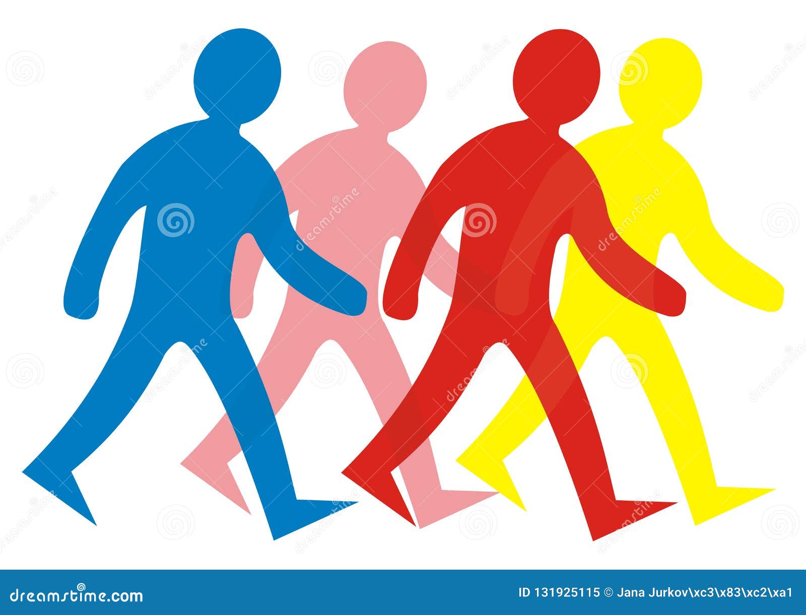 Group of People Walking, Vector Icon Stock Vector - Illustration of ...