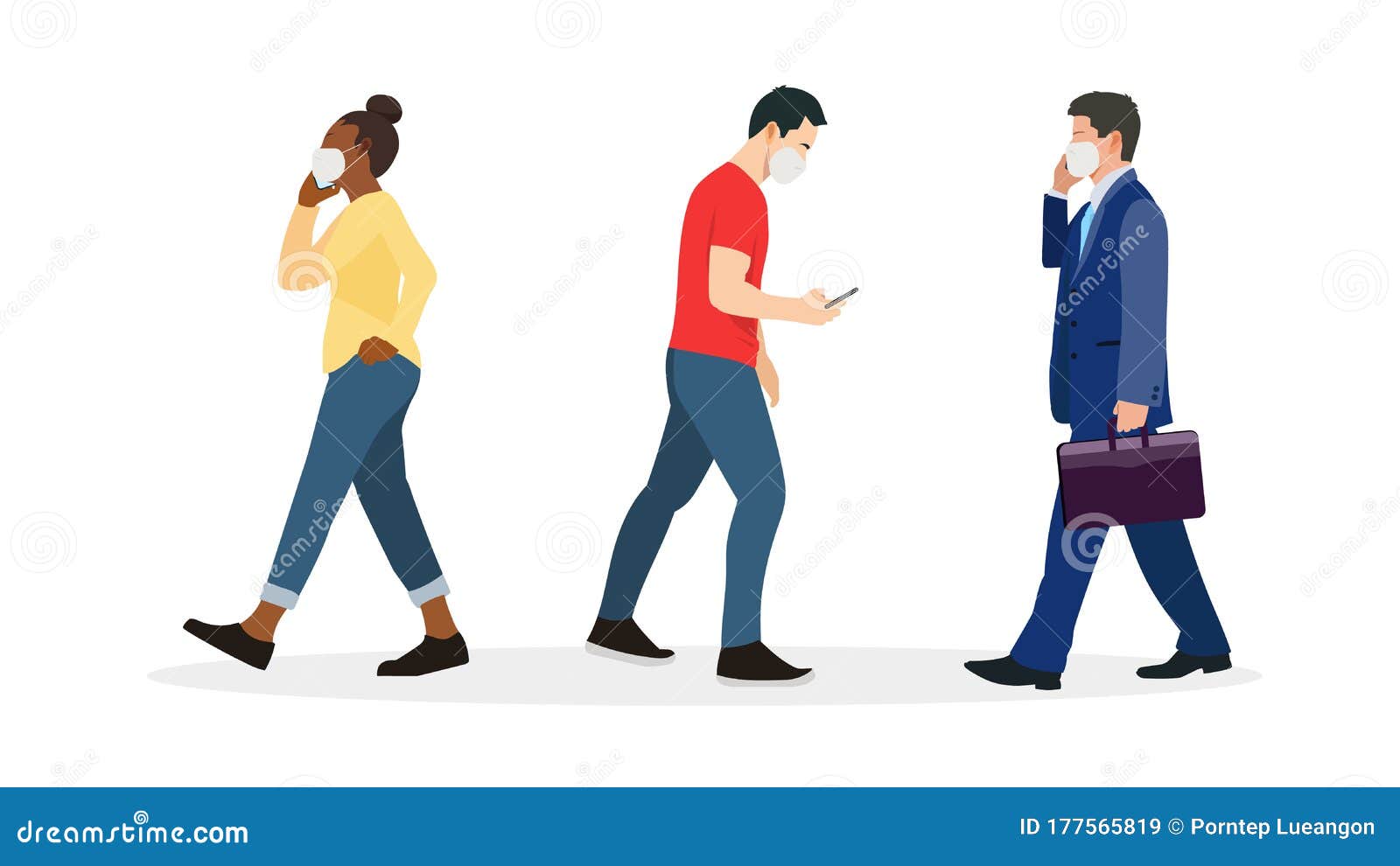 A People In A Mask And Without A Mask, No Entry Without A Mask Vector ...