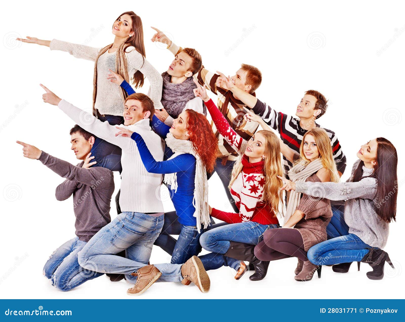 Group People Wearing Winter Clothes. Stock Image - Image of group ...