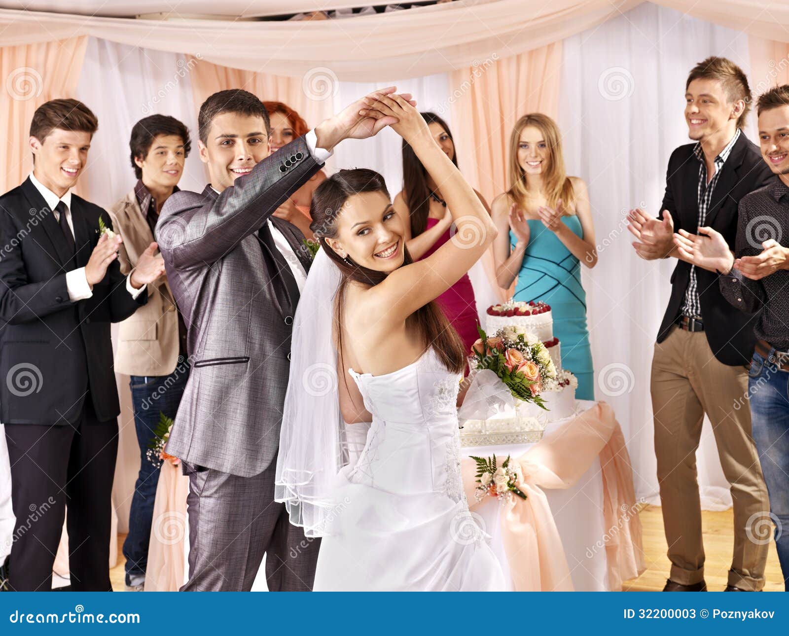 Group People at Wedding Dance. Stock Image - Image of groom, bride ...