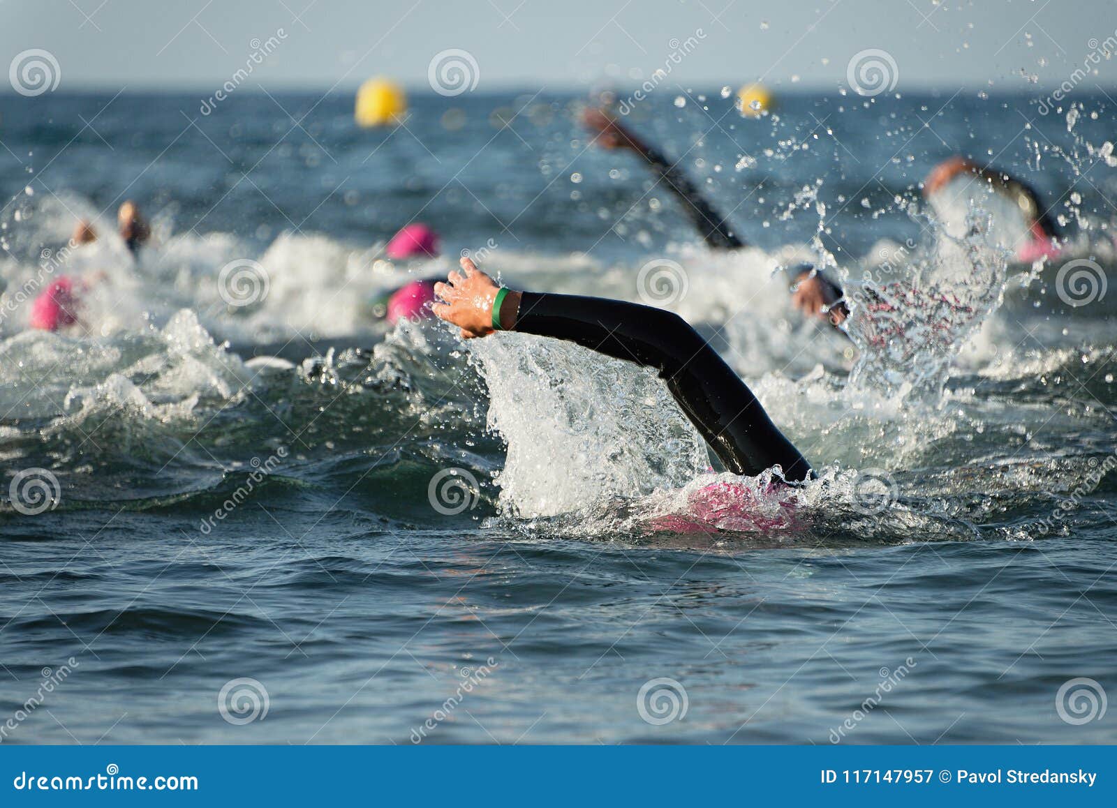 Group People in Wetsuit Swimming Stock Image - Image of neoprene ...