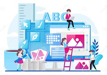 A Group of People Who Design Something and Help Each Other. Tiny People ...