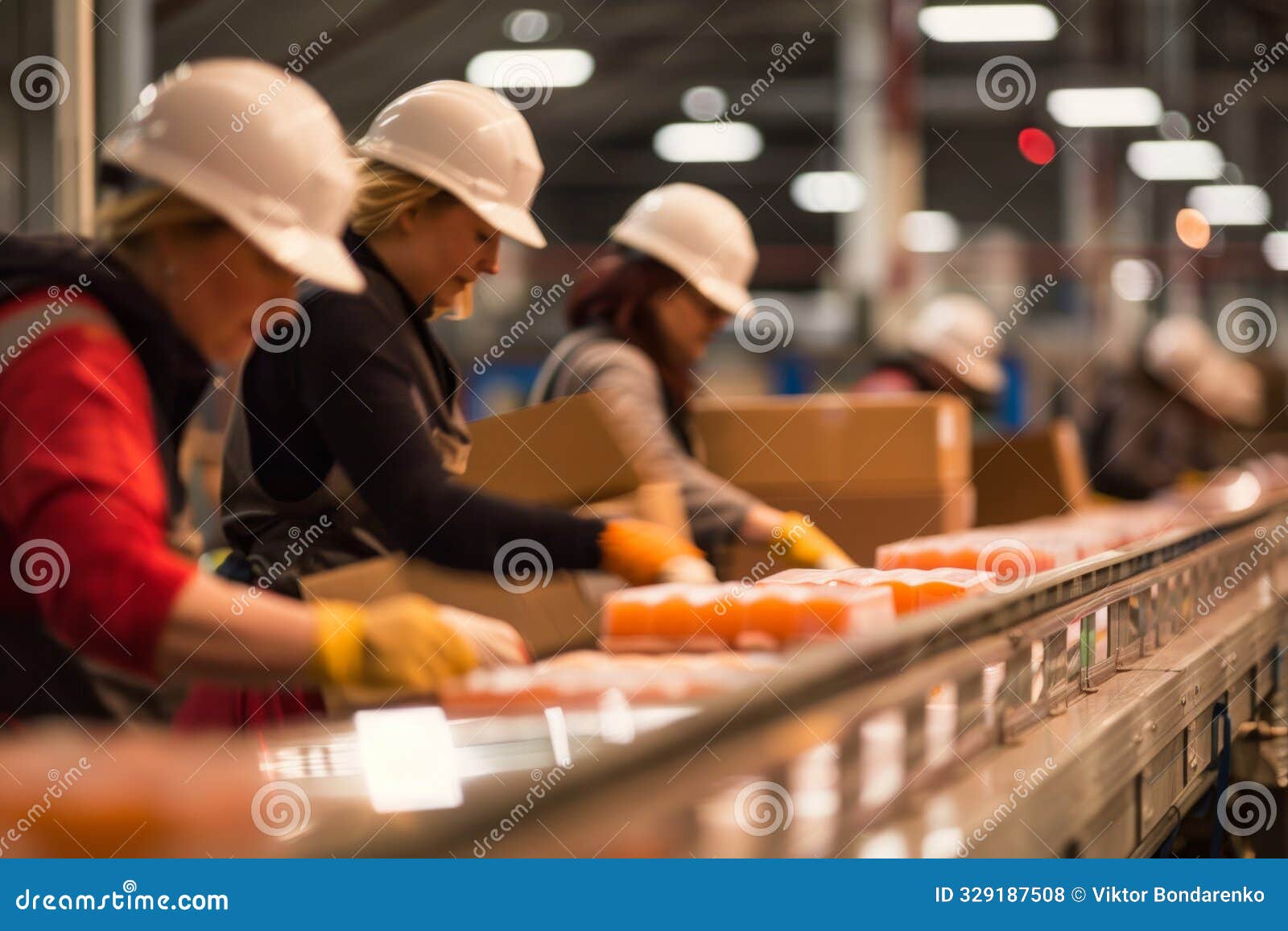 Group of People Work in a Warehouse, Sorting Products Stock ...