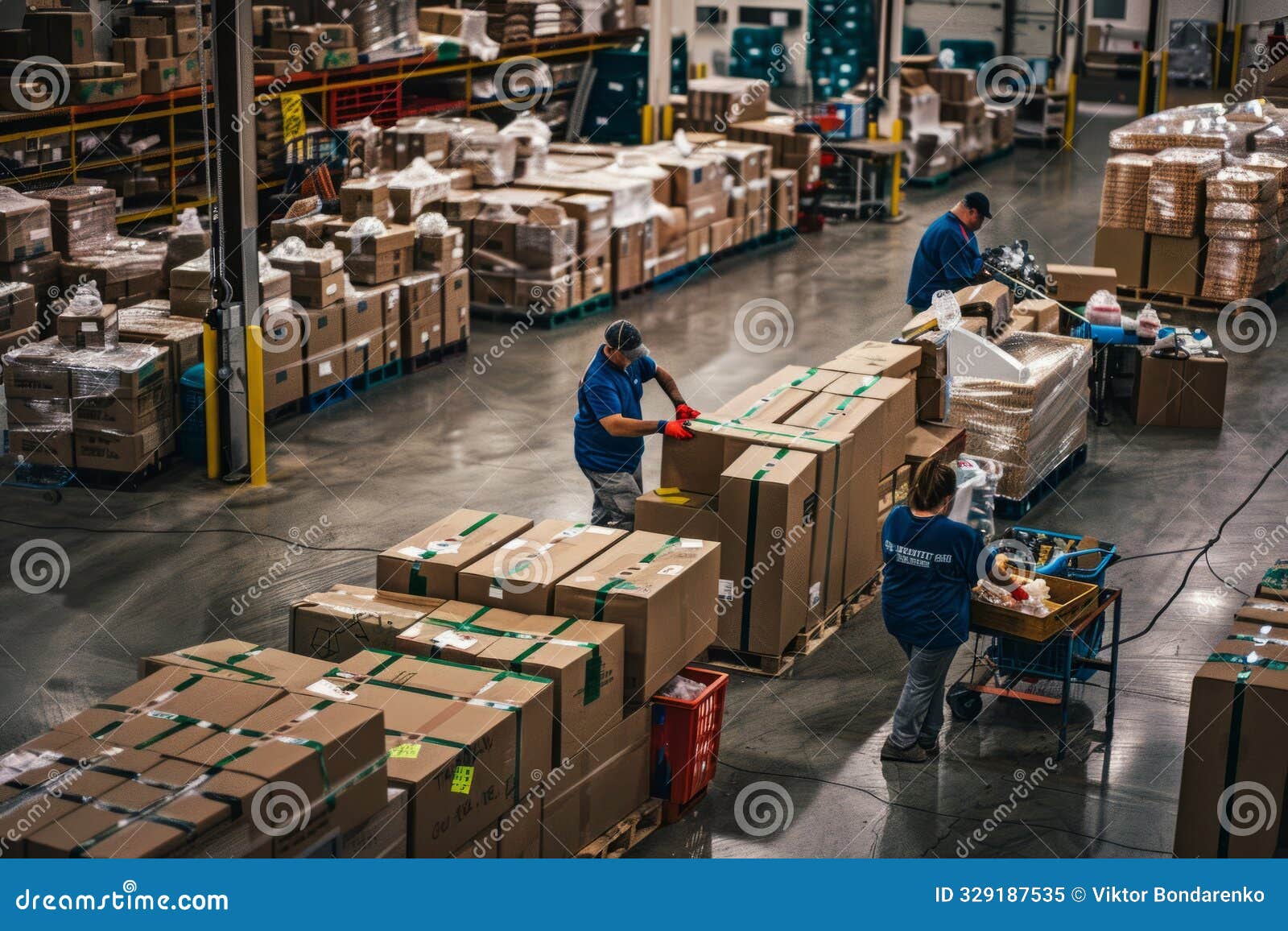 Group of People Work in a Warehouse, Sorting Products Stock Image - Image of advanced, industry ...