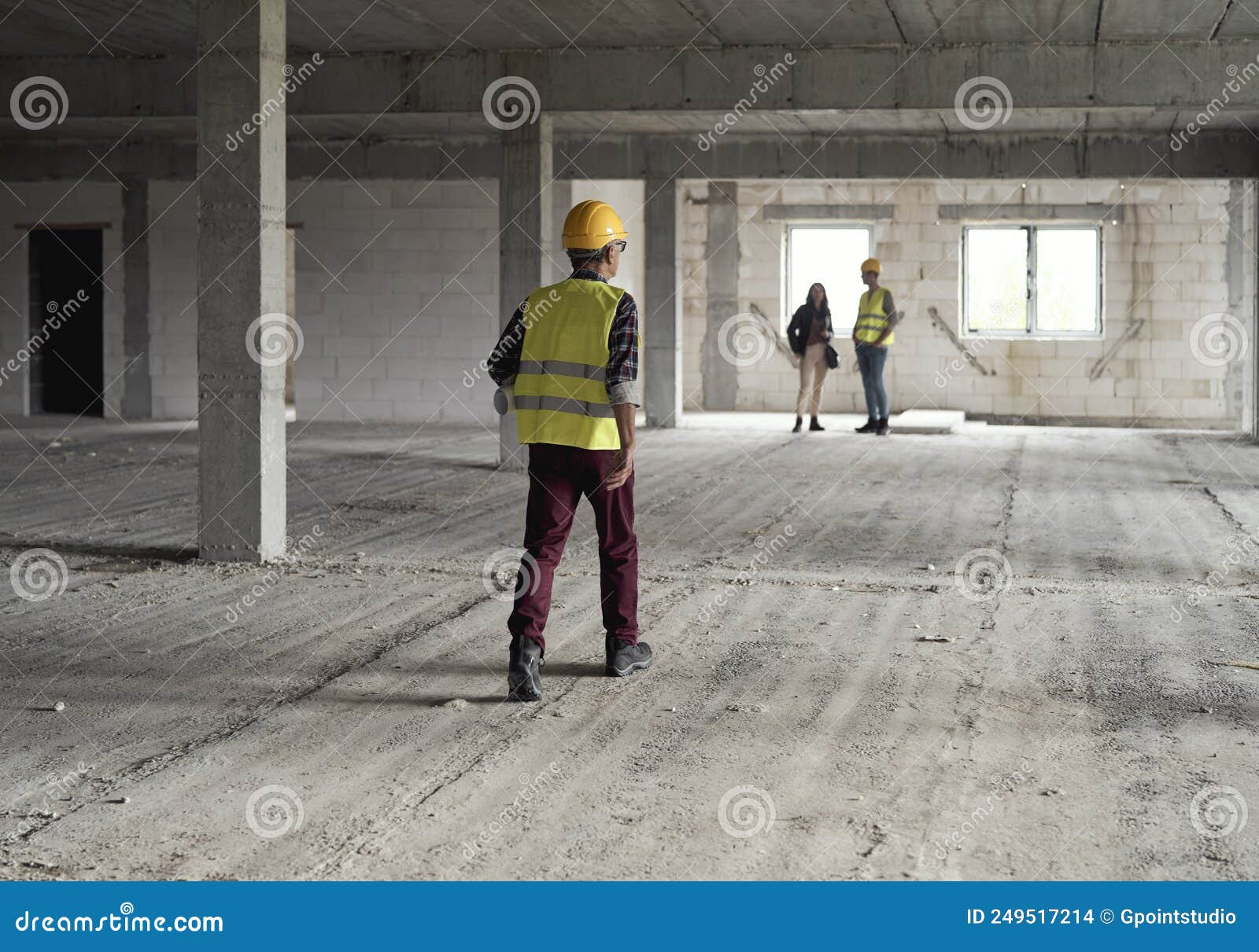 Working Engineers on the Construction Site Stock Photo - Image of ...