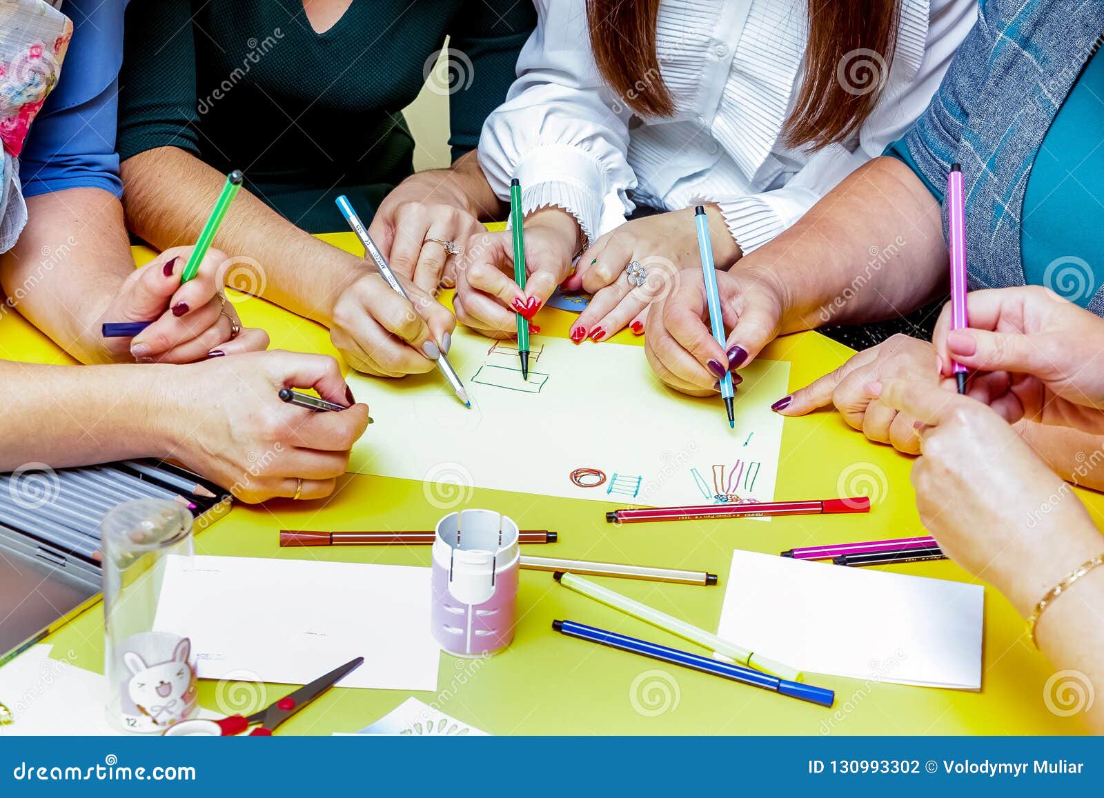 A Group of People is Working on a Joint Project. Performing a Sk Stock ...