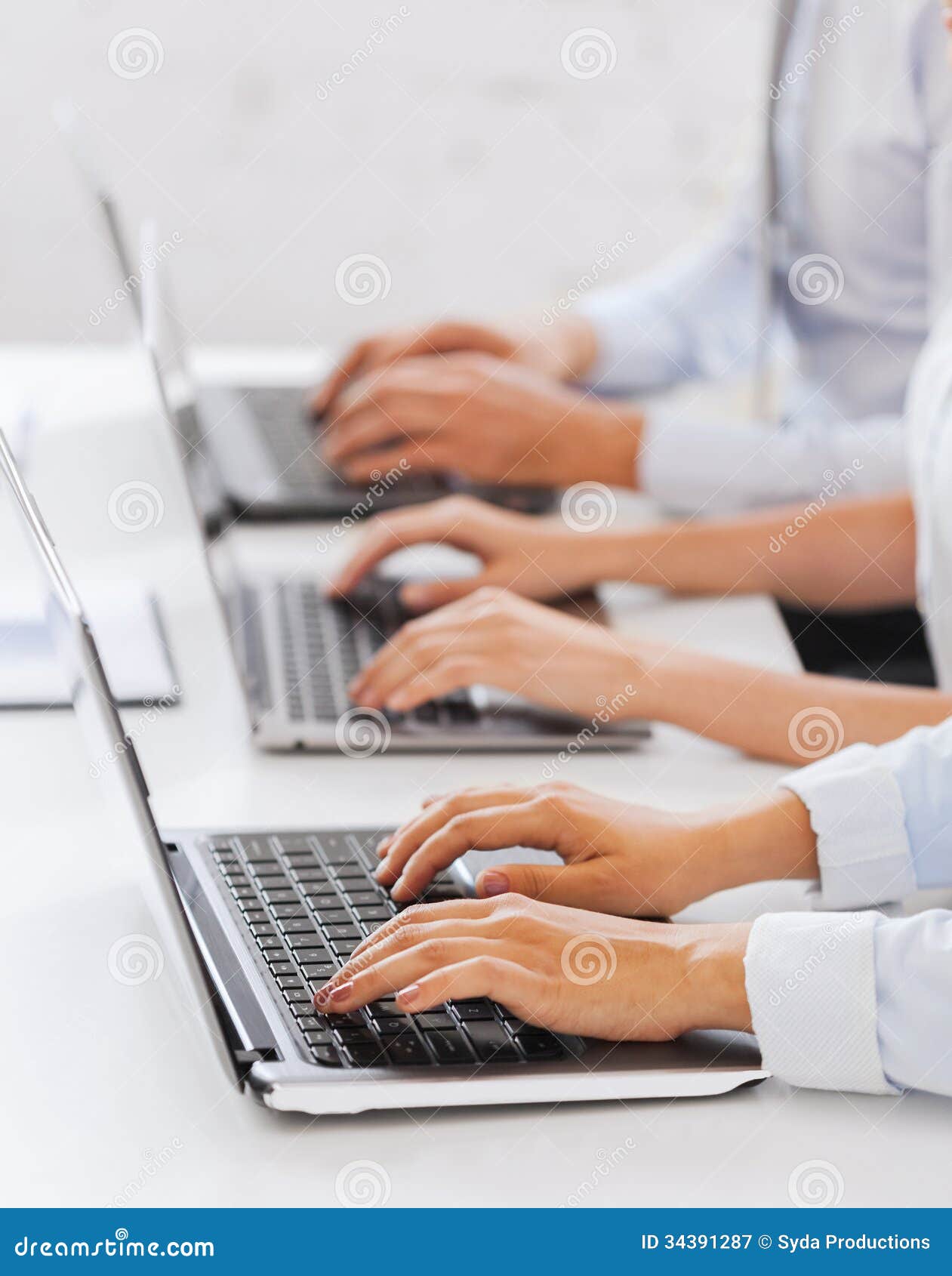 Group of People Working with Laptops in Office Stock Image - Image of ...