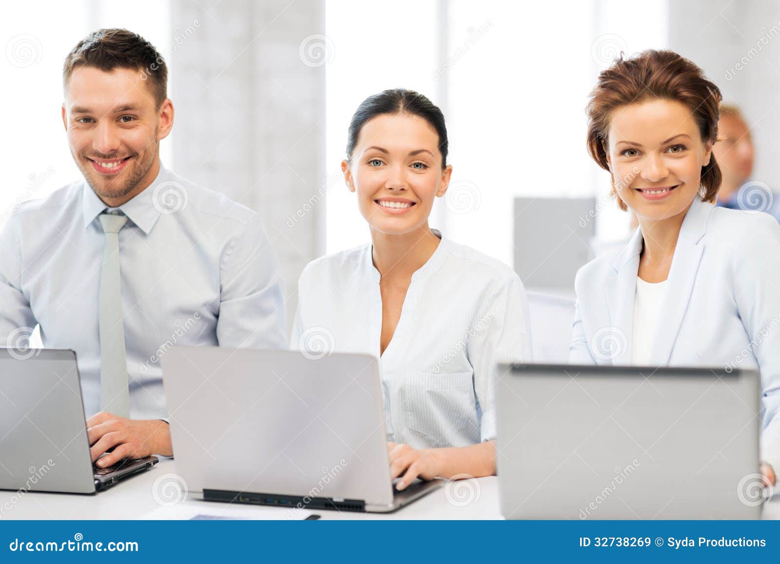 Group of People Working with Laptops in Office Stock Image - Image of ...