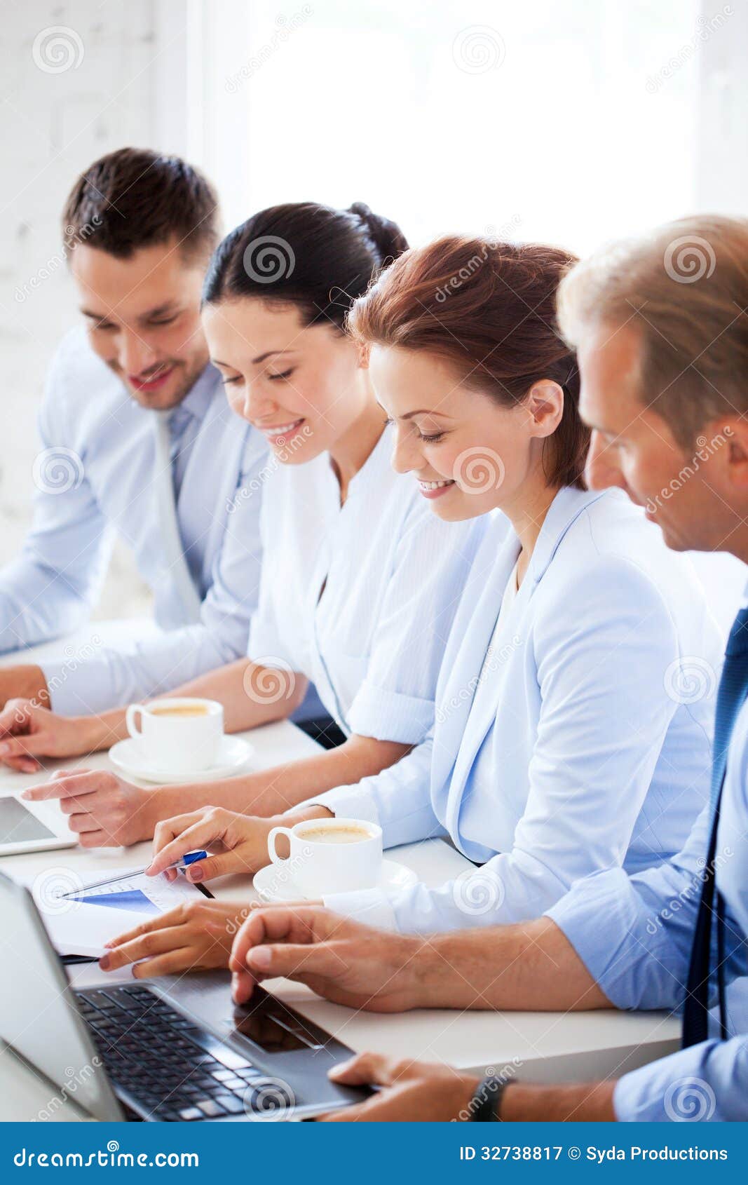 Group of People Working with Laptops in Office Stock Image - Image of ...
