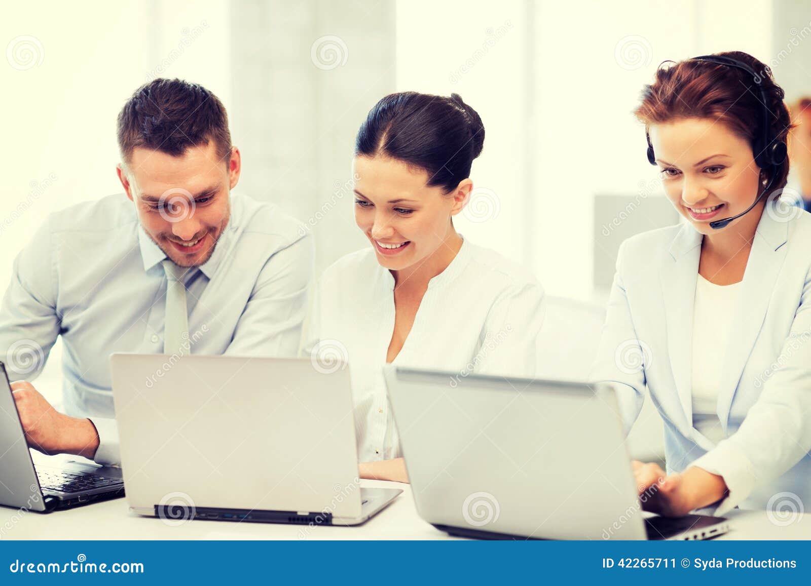 Group of People Working with Laptops in Office Stock Image - Image of ...